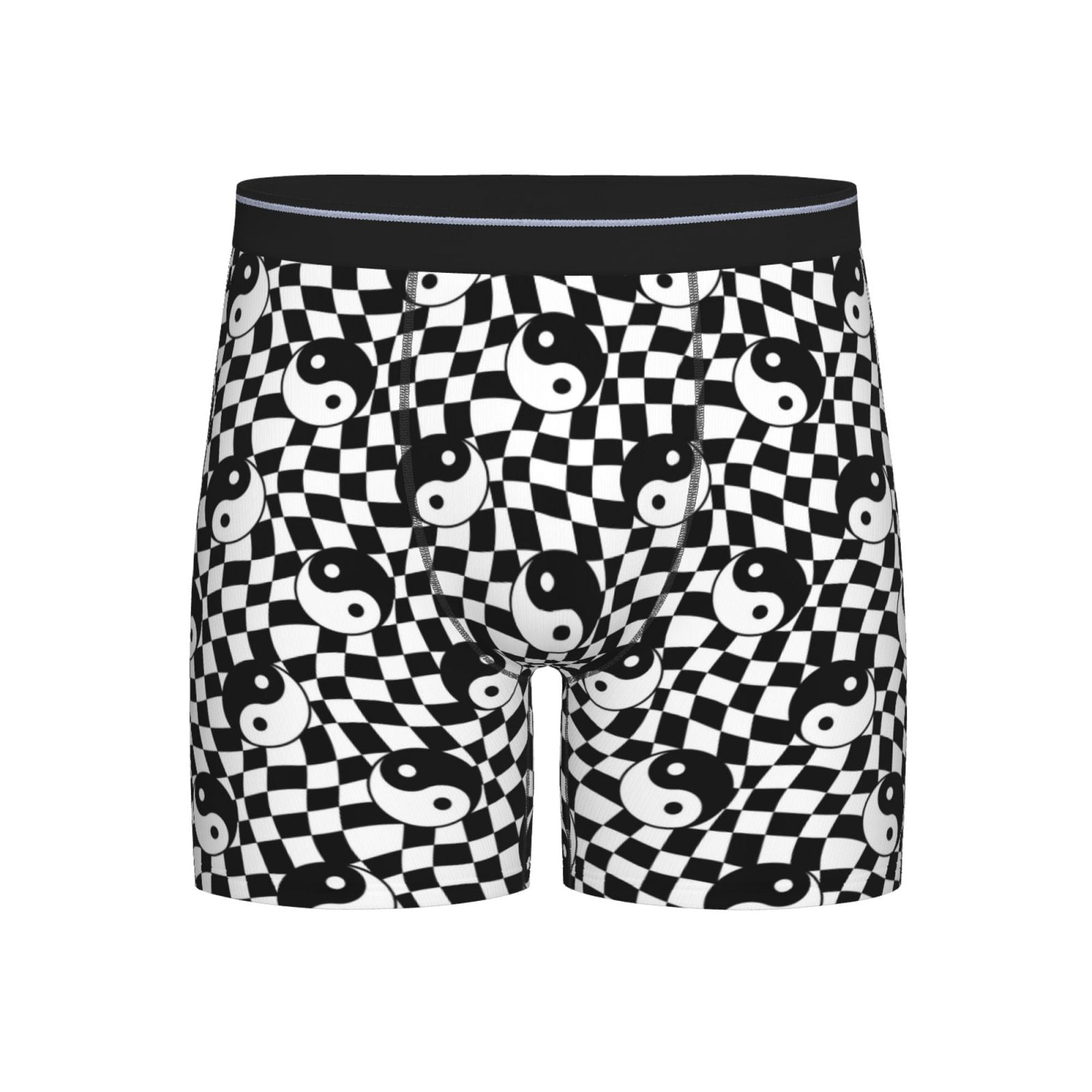 Easygdp Ying Yang Checkered Men's Boxer Briefs Men’s Underwear Boxer ...