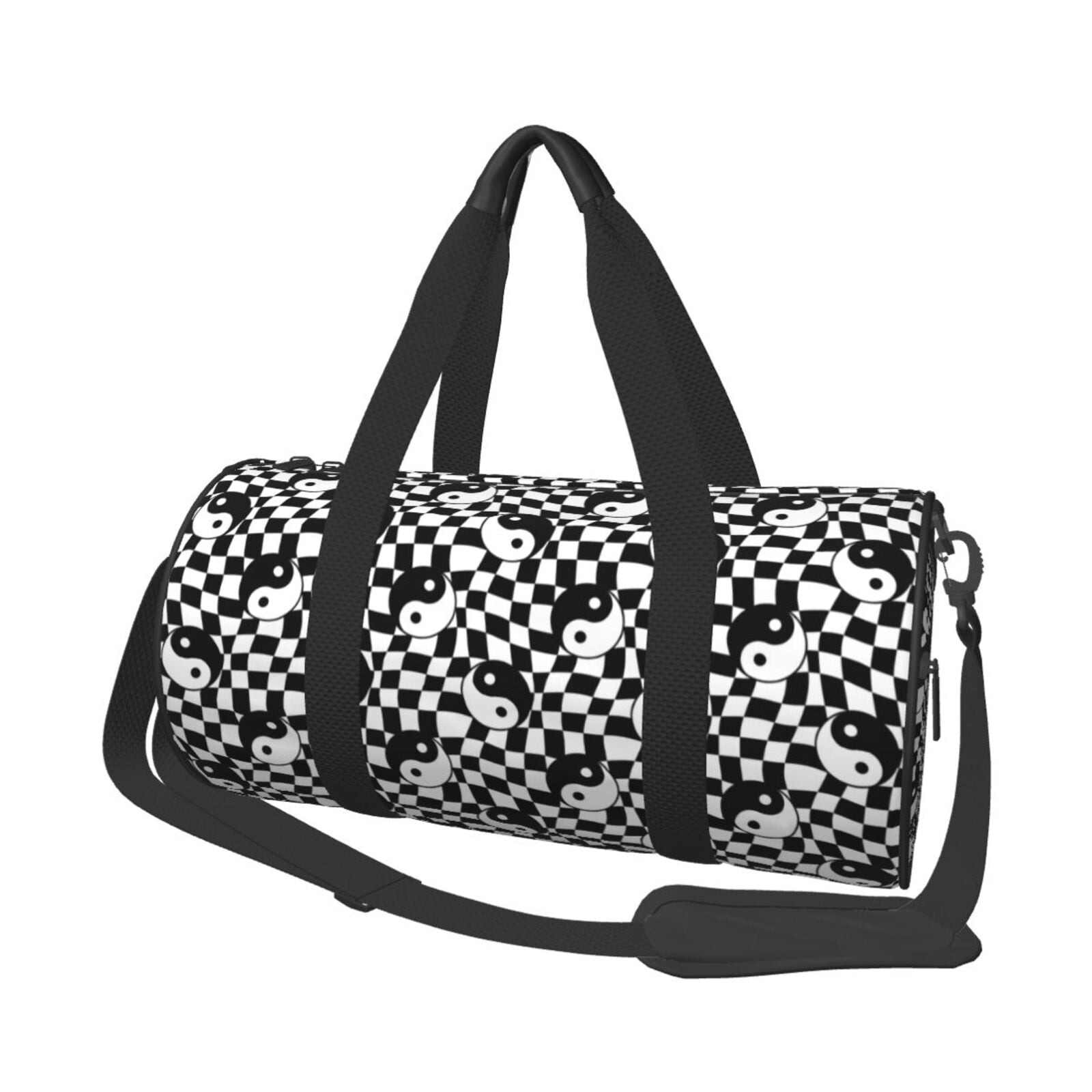 Easygdp Ying Yang Checkered Travel Duffle Bag,Carry on Bag Travel Bags ...