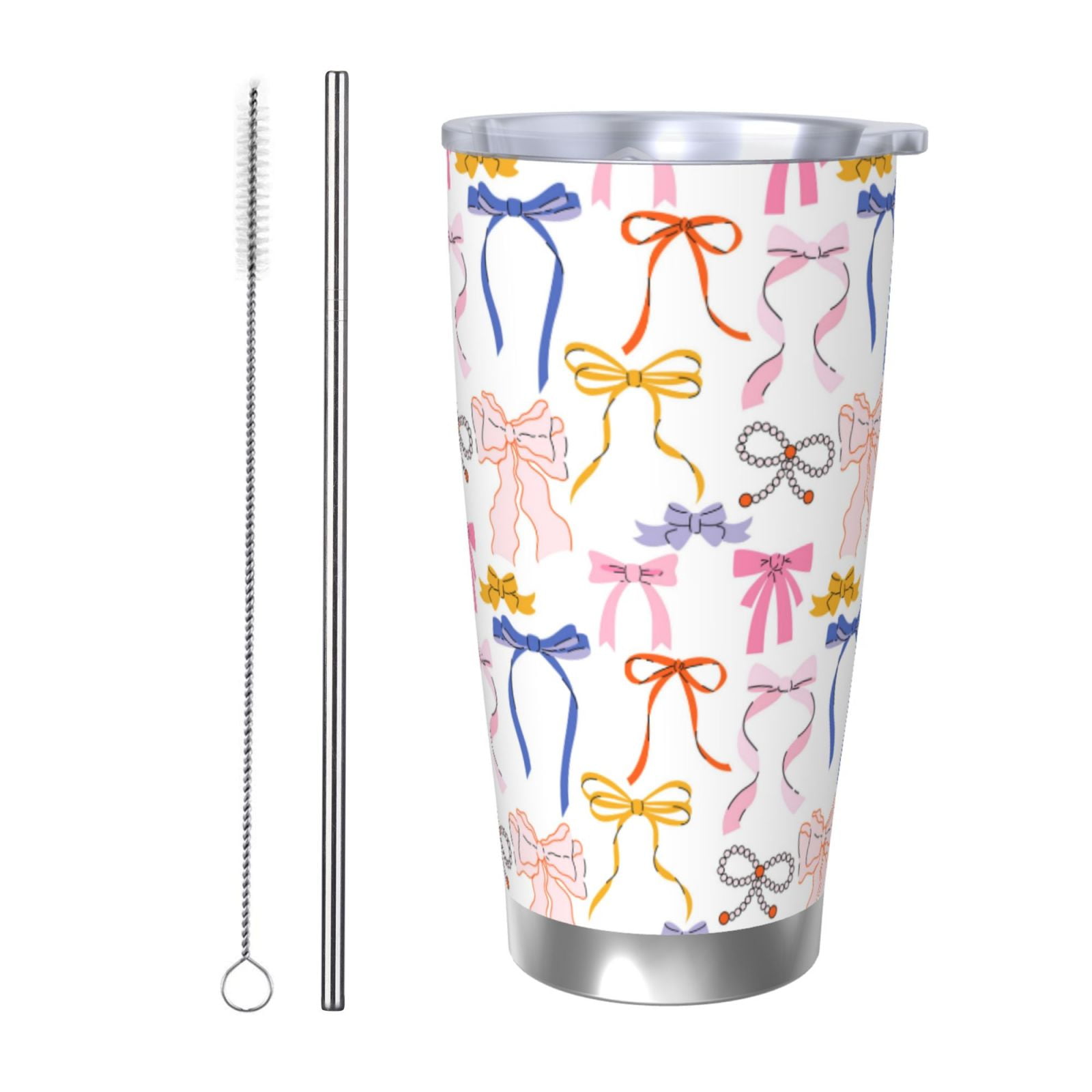 Easygdp bow ribbons Print 20oz Stainless Steel Vacuum Insulated Double ...
