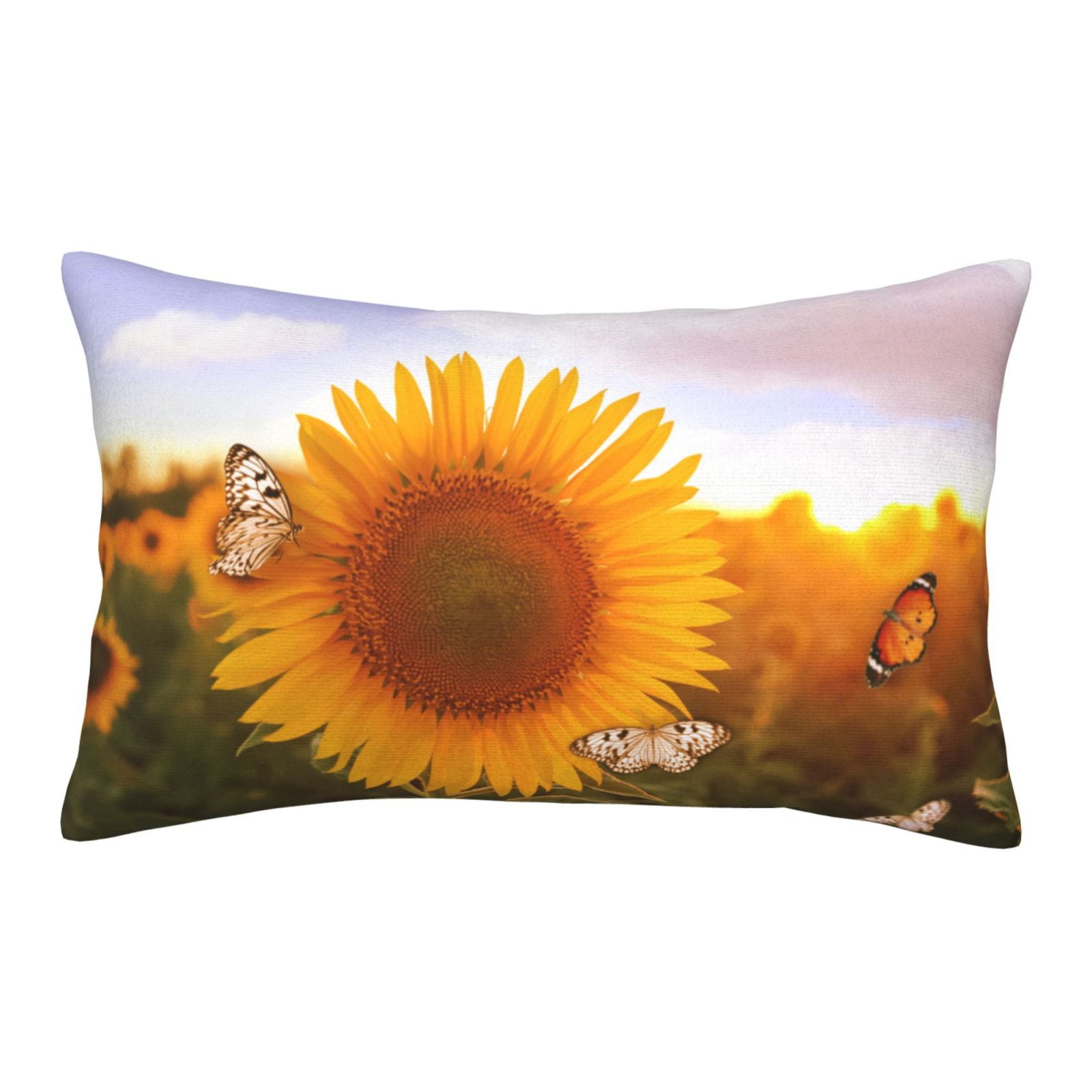 Easygdp butterflies flying near sunflower in field Pillowcase, Cool ...