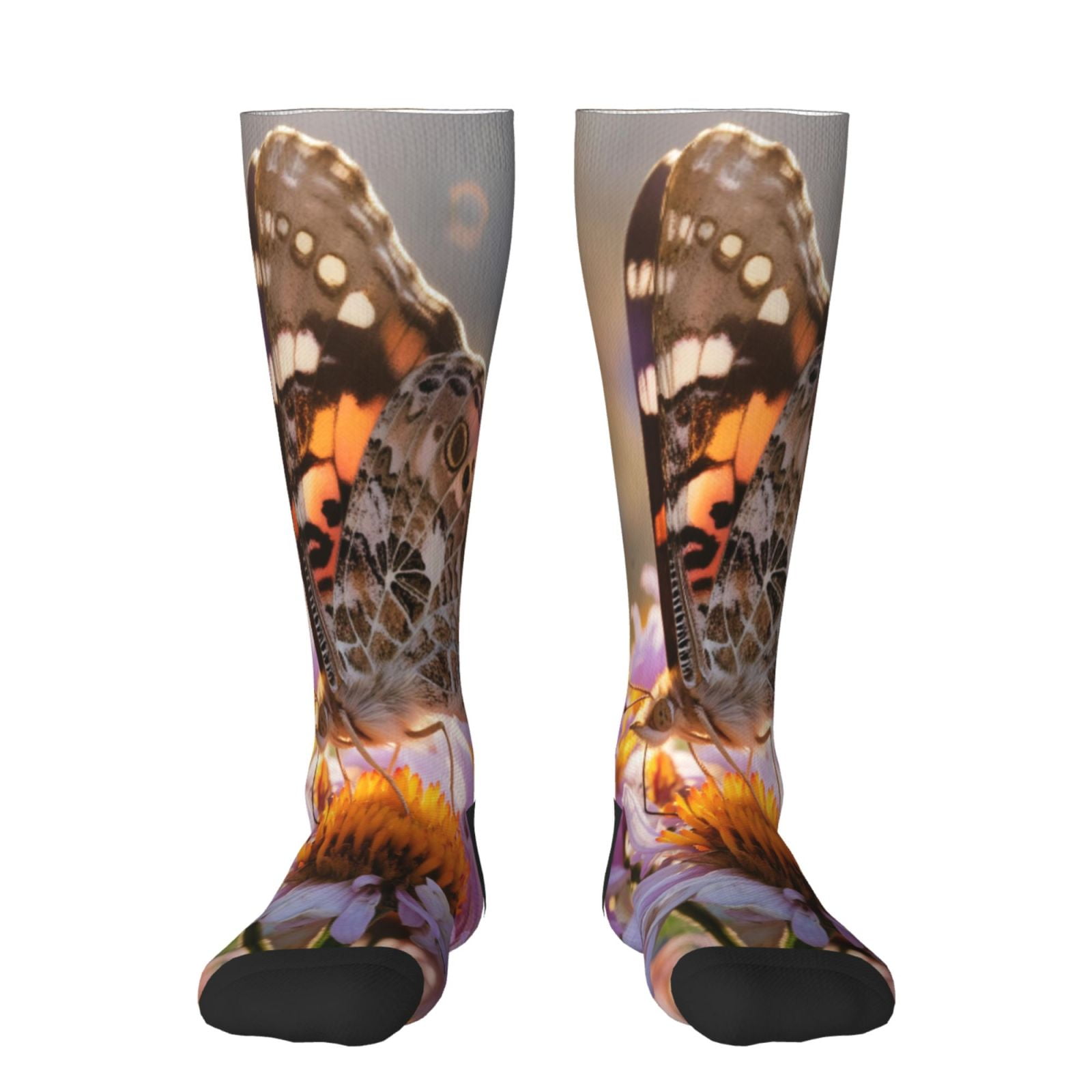 Easygdp butterfly Sport Knee High Socks Soccer Socks Calf Compression ...