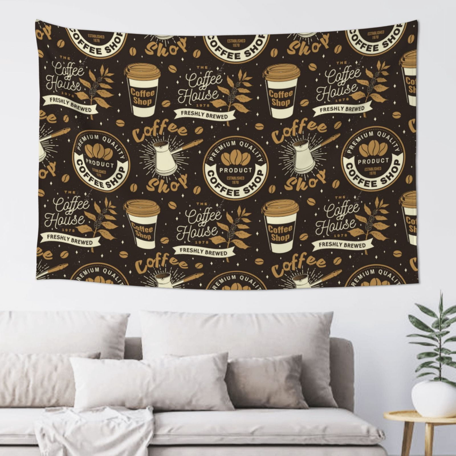 Easygdp coffee shop house Tapestry Wall Hanging, Wall Tapestries for ...