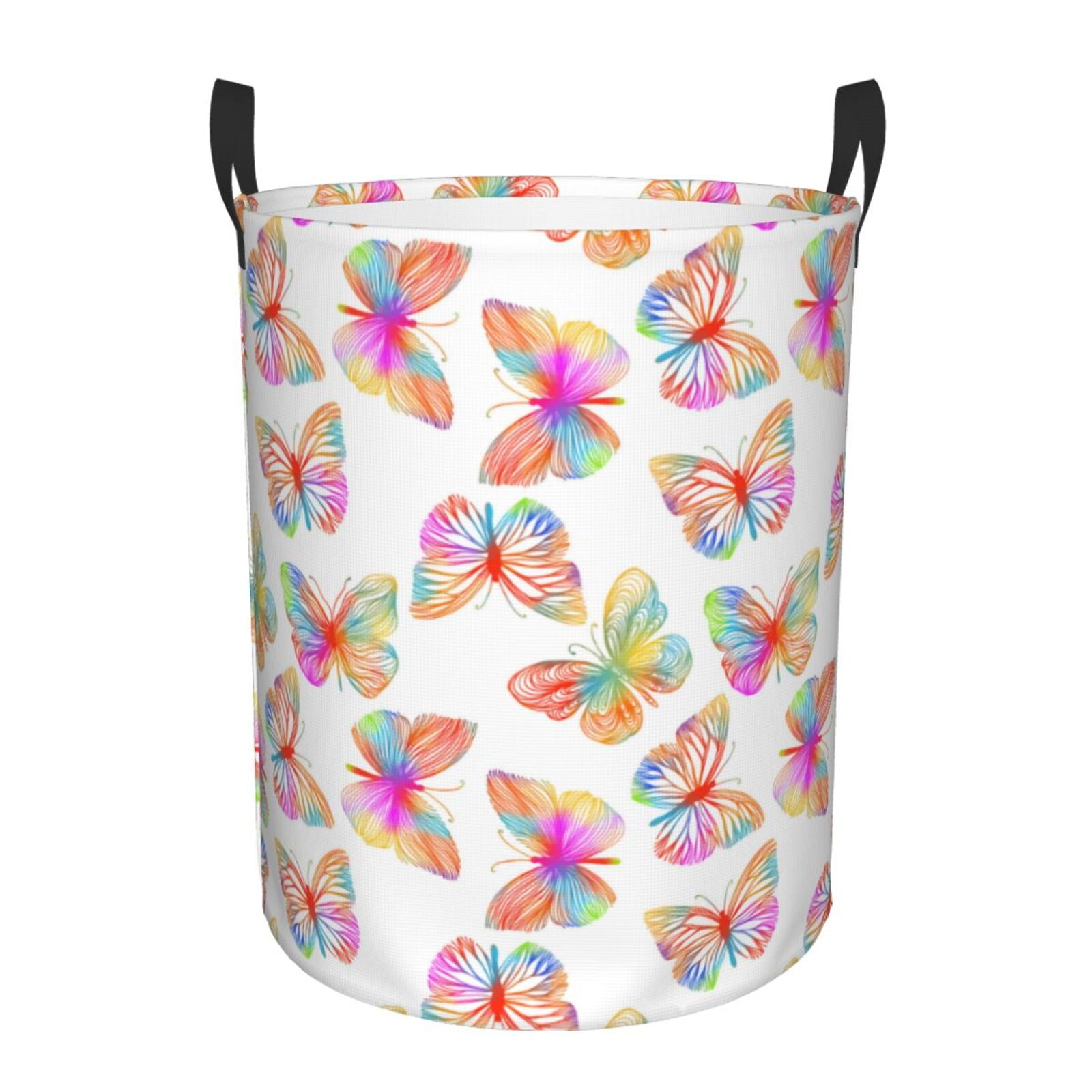 Easygdp colored butterflies Large Dirty Clothes Hamper, Lightweight ...