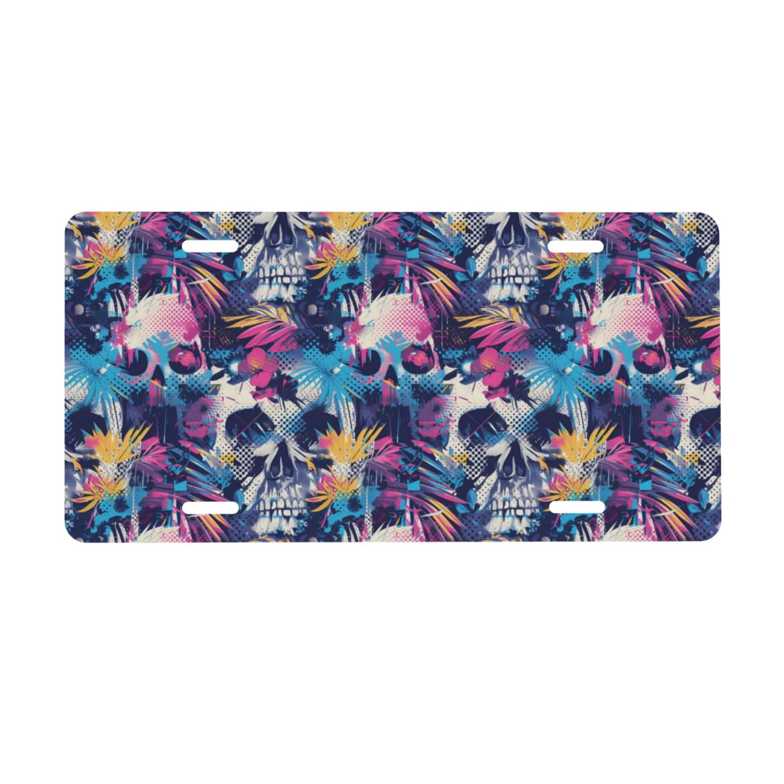 Easygdp cool Skull colorful License Plate Car Front License Plate Car ...