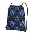 Easygdp cool blue flower Skull Drawstring Backpack Gym Bag,Sport Gym ...