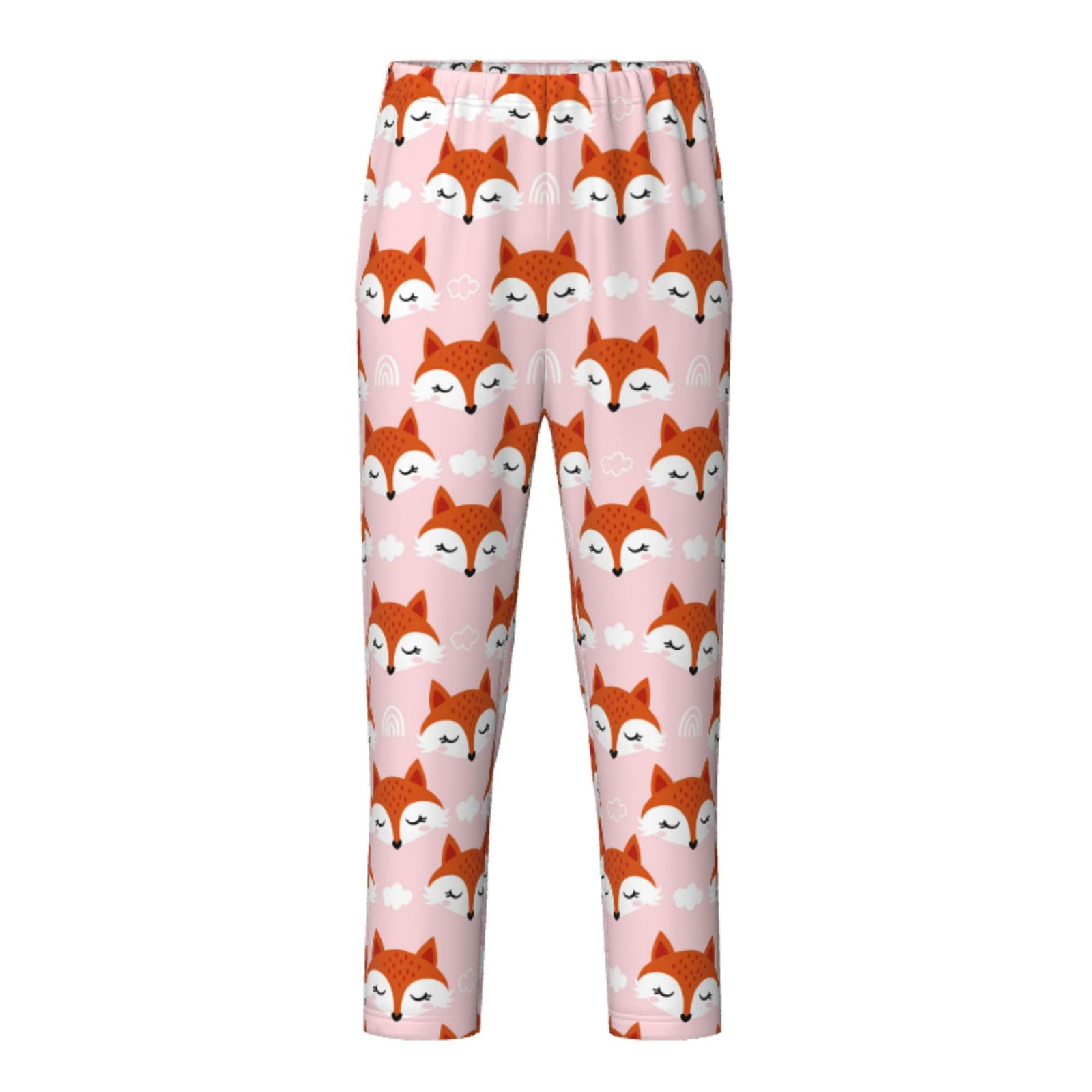Easygdp cute fox pink Boys Girls Pajama Pants Long Sleep Pants Waist ...