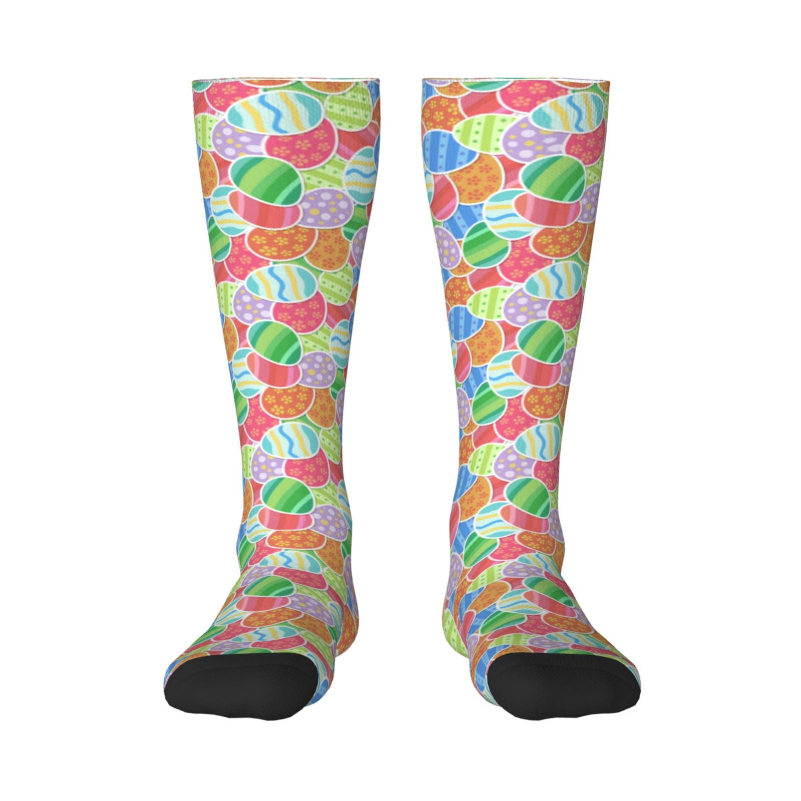 Easygdp easter eggs Sport Knee High Socks Soccer Socks Calf Compression ...