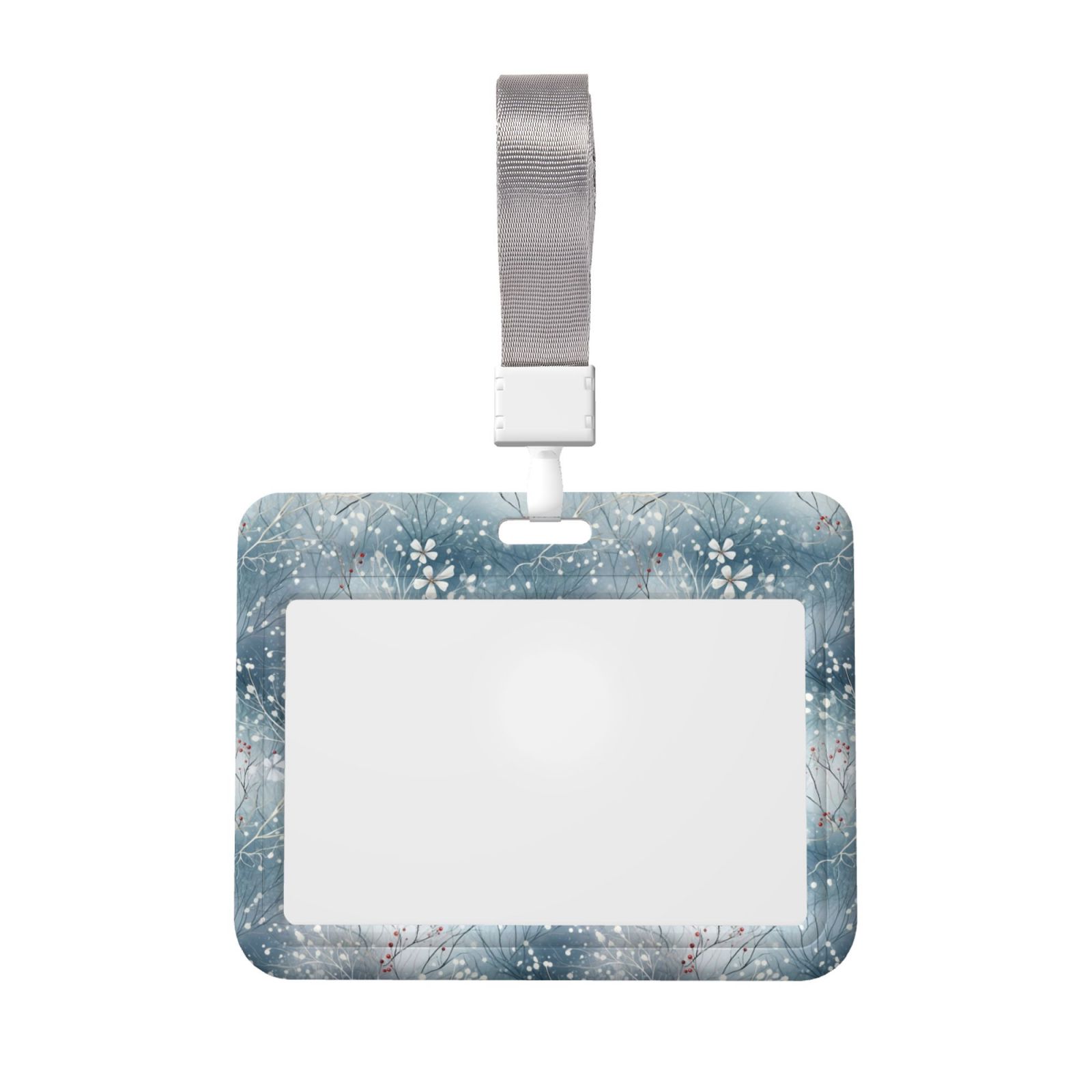 Easygdp enchanted winter snowflake holly Card Badge Holder Work Badge ...