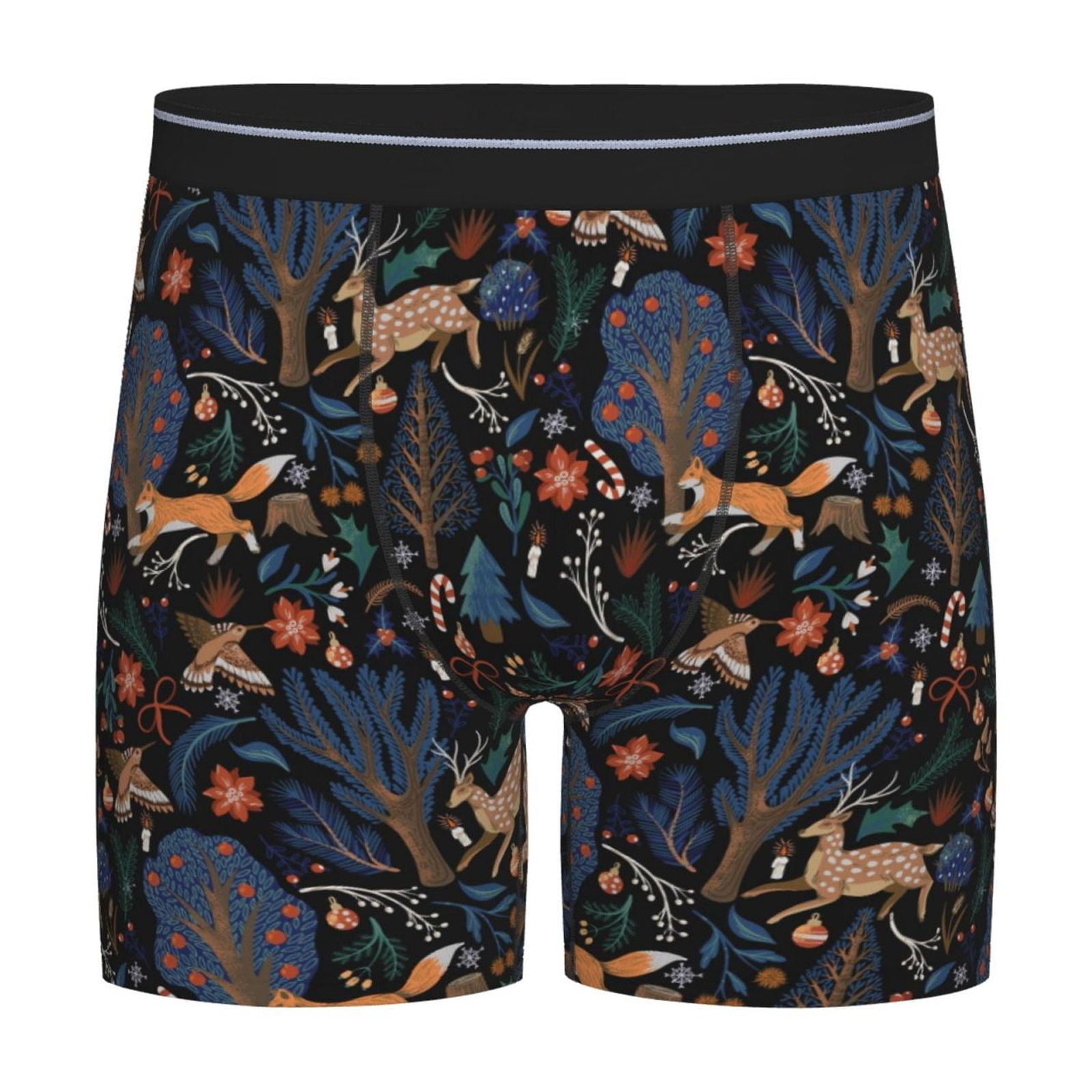 Easygdp fall fox deer bird Men's Boxer Briefs Men’s Underwear Boxer ...