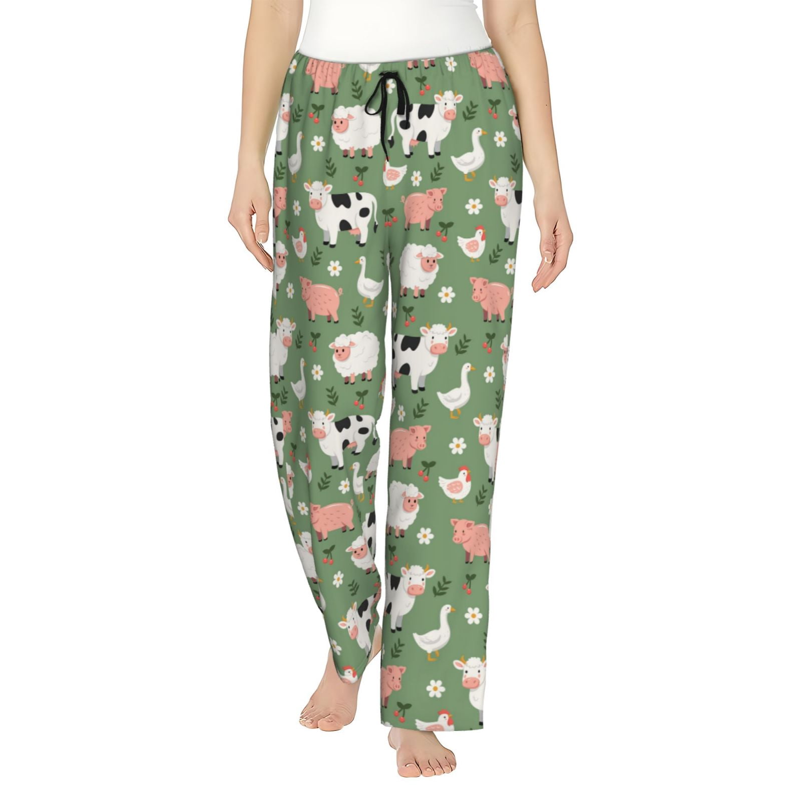 Easygdp funny cute farm animals Women Pajama Pants Drawstring Pajama ...