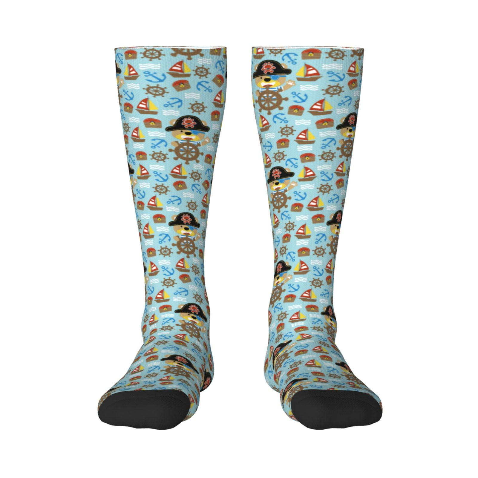 Easygdp funny pirate Sport Knee High Socks Soccer Socks Calf ...