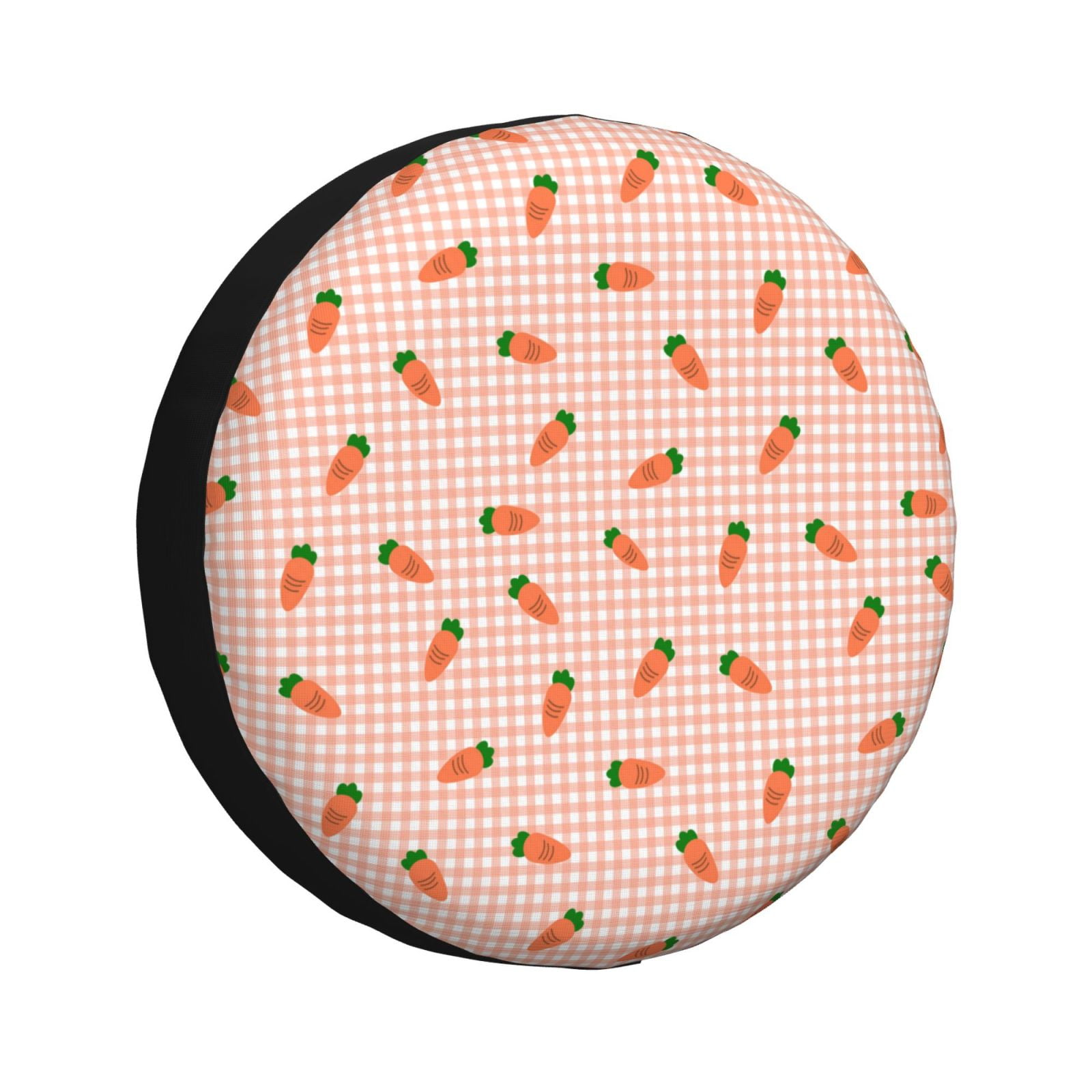 Easygdp orange carrot on a gingham Wheel Cover,Spare Tire Cover,4-17in ...