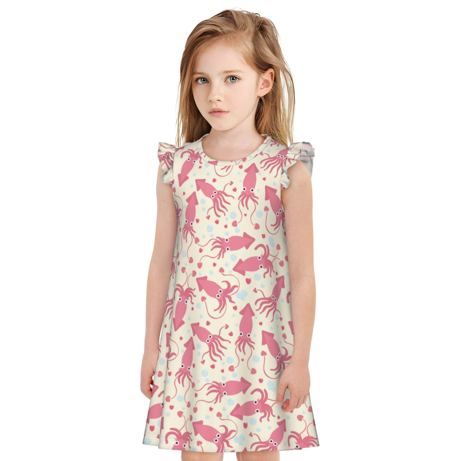 Easygdp pink Octopus for Girls Pajamas Dress, Princess Nightgown for ...