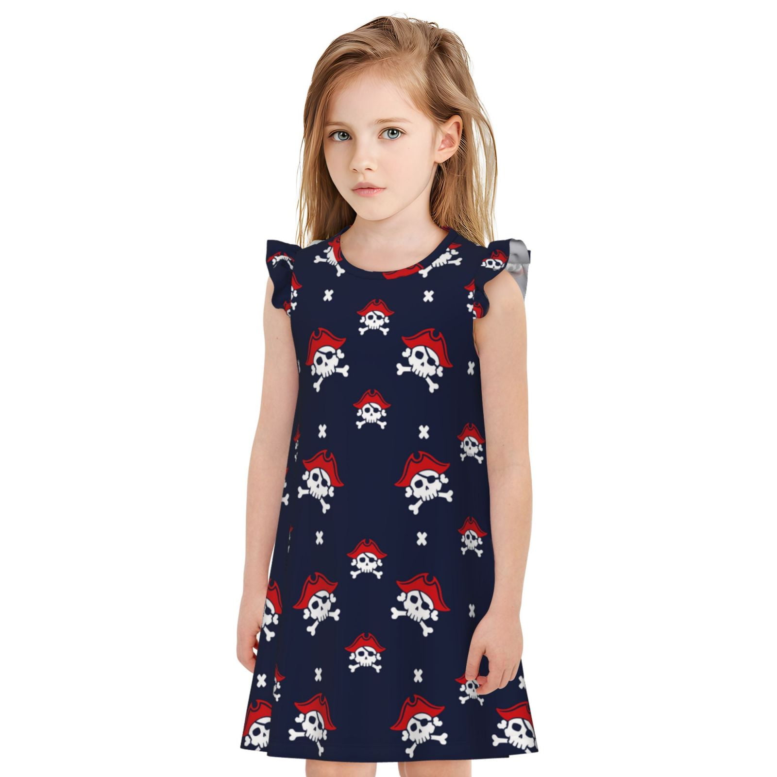 Easygdp pirates skull for Girls Pajamas Dress, Princess Nightgown for ...