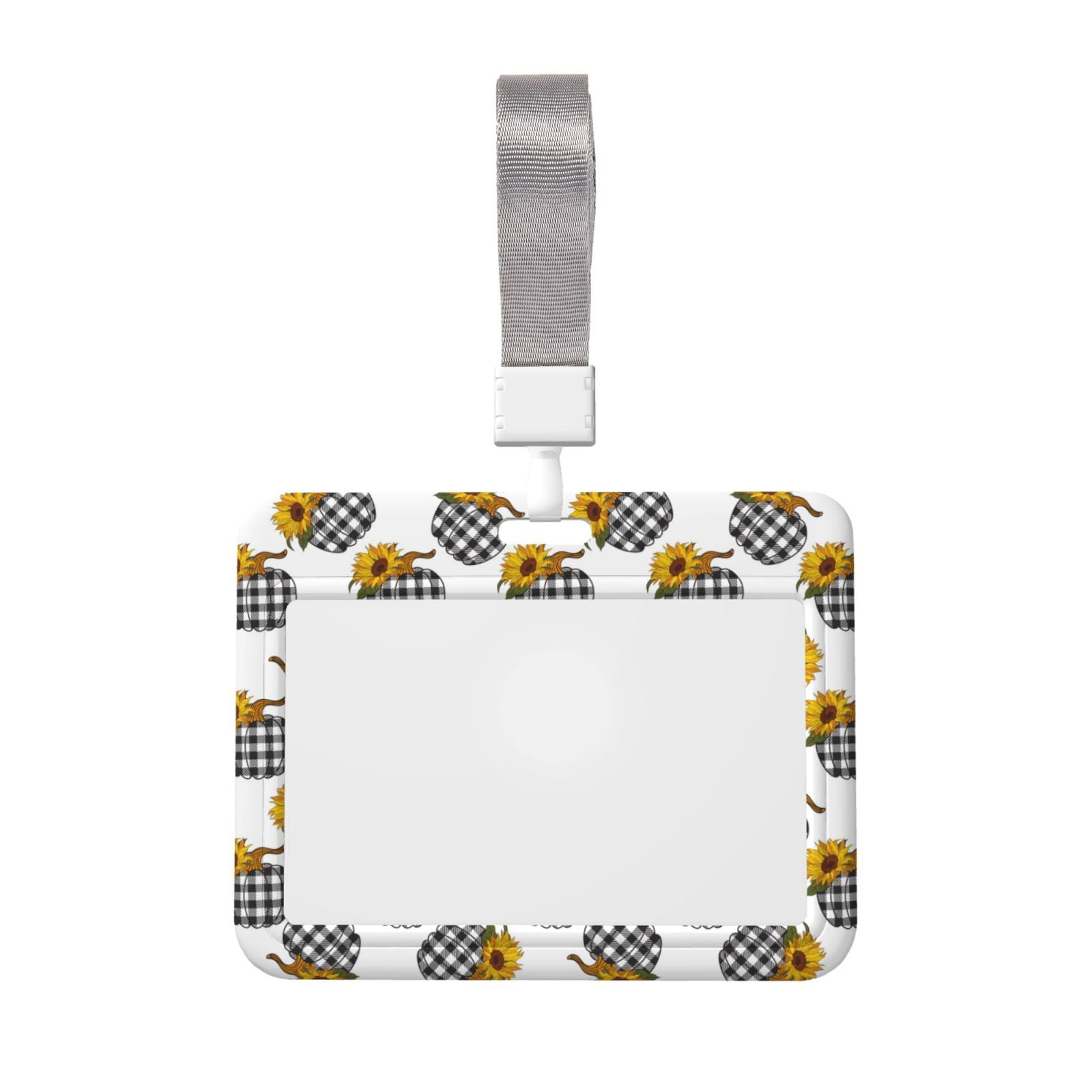 Easygdp plaid Pumpkin Daisy Card Badge Holder Work Badge Sleeve for ...