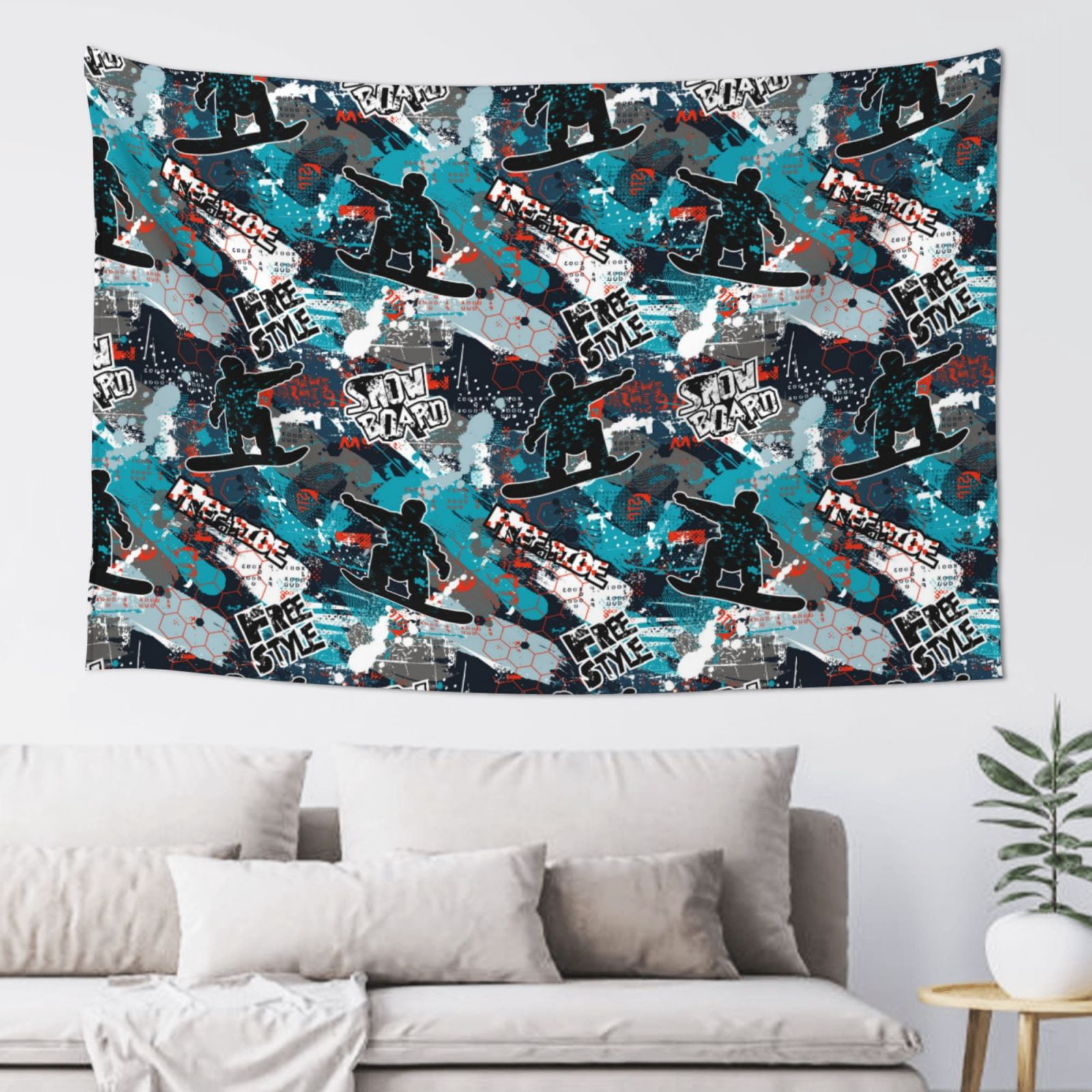 Easygdp snow board colorful Tapestry Wall Hanging, Wall Tapestries for ...