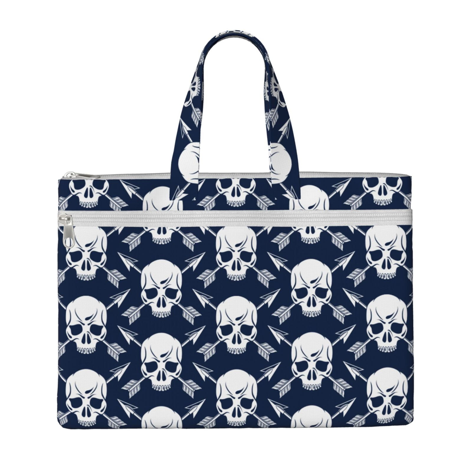 Easygdp white arrow Skull Canvas Document Bag File Bag Handle Business ...