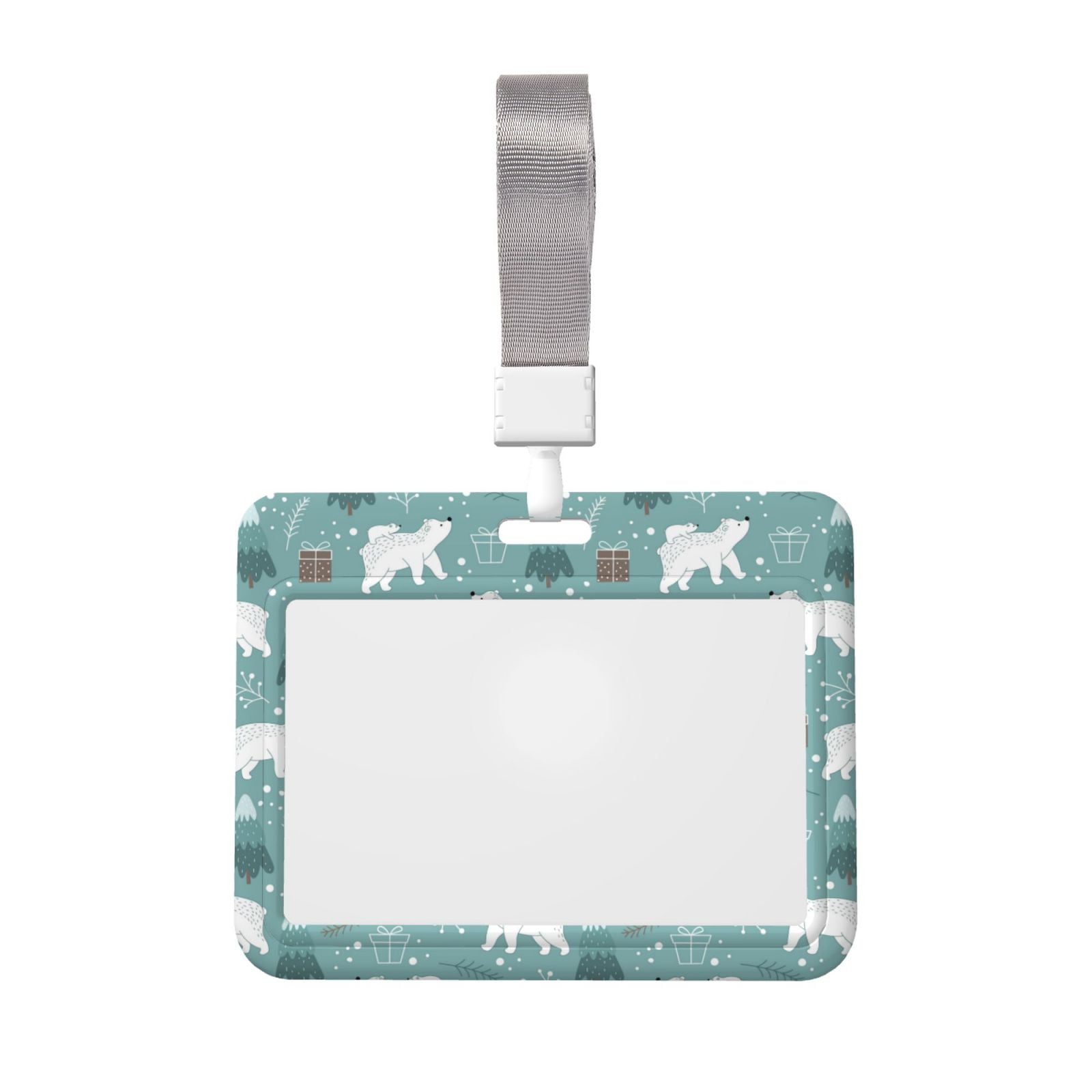 Easygdp whiter Snow bear Print Card Badge Holder Work Badge Sleeve for ...