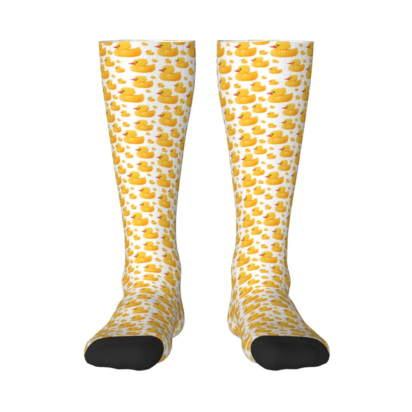 Easygdp yellow rubber ducks Sport Knee High Socks Soccer Socks Calf ...