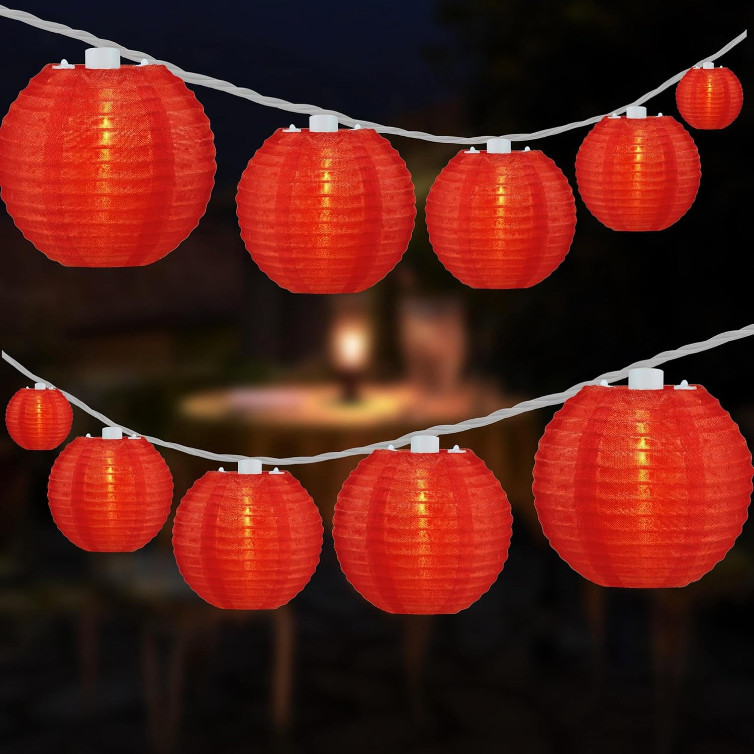 Easygou 10 Count Turquoise Lantern with 11' White Wire String Lights ...