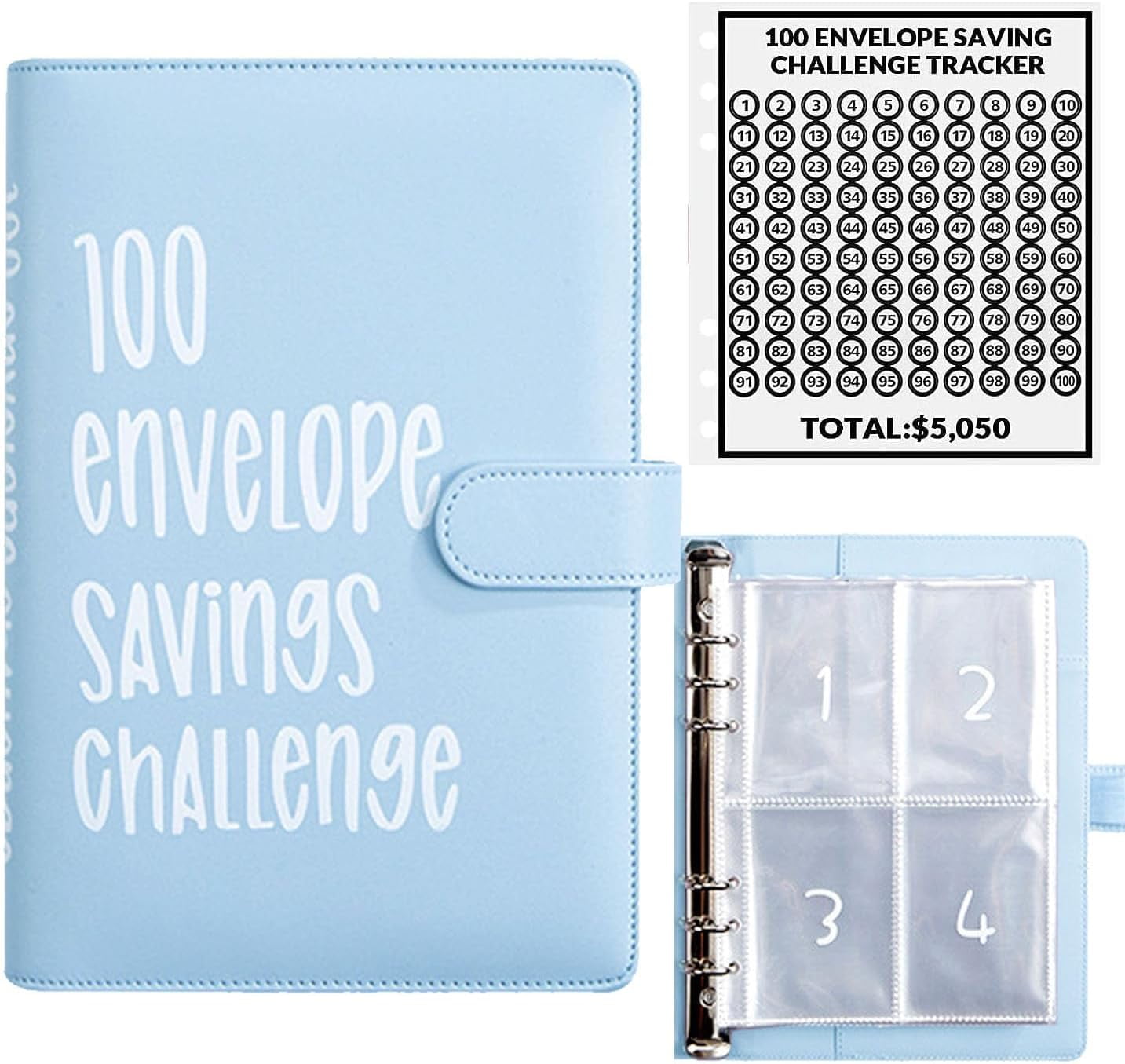Easygou 100 Envelope Money Saving Challenge Binder, Budget Book with ...