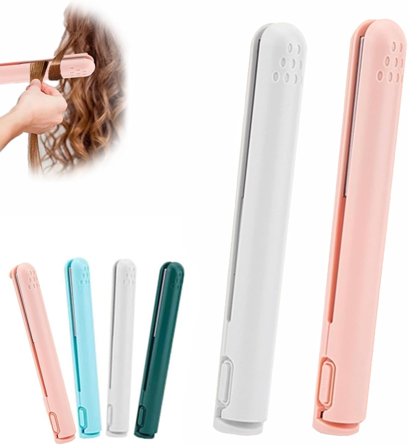 Easygou 2-in-1 Mini Curling Iron for Short Hair，Dual-Purpose Curler ...