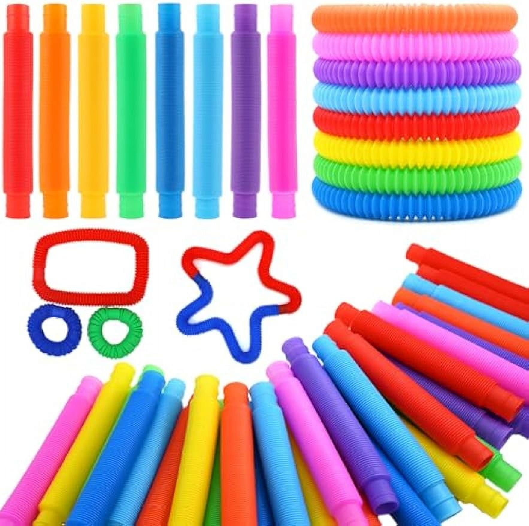 Easygou 30 Pack Pop Tubes Sensory Toys, Connectable and Extendable ...