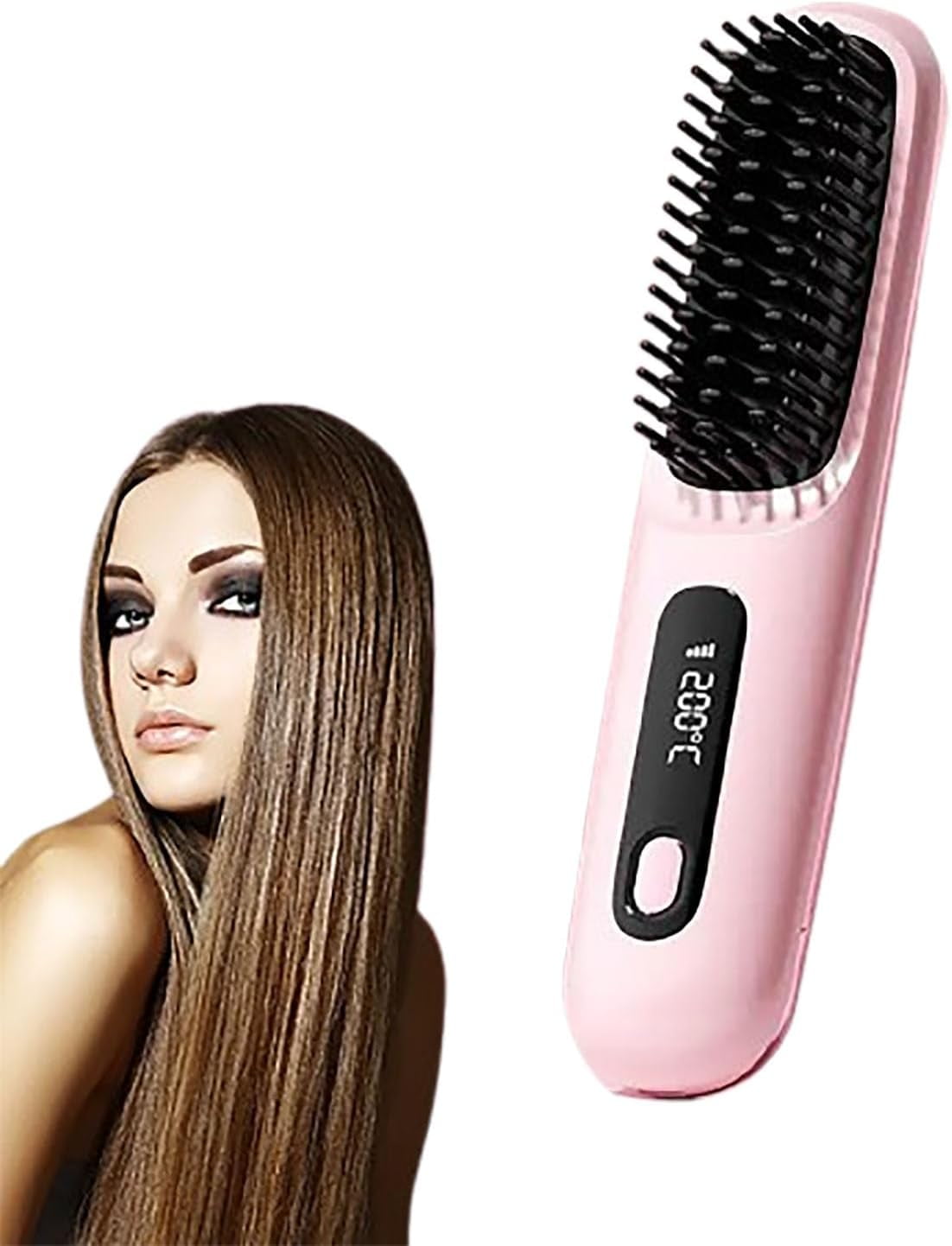 Easygou Bellabrush Pro Brush, Bella Brush Pro, Bellabrush Portable Straightener Brush Heated ...