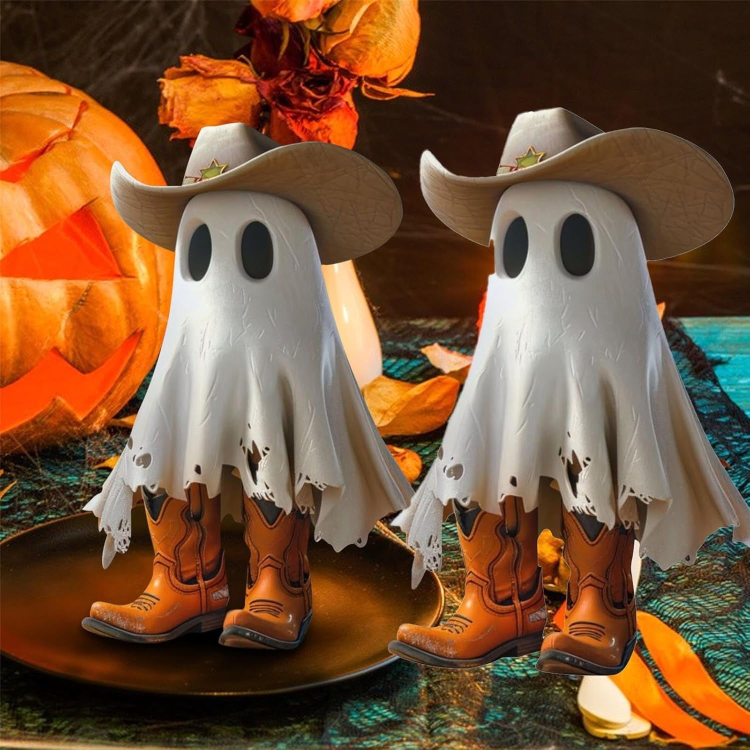 Easygou Halloween Ghost Statue 2024, Cowboy Ghost Statues,Halloween ...