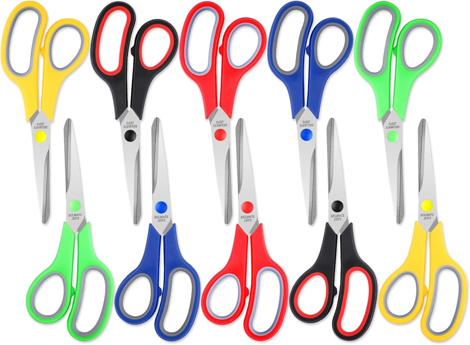 Easygou Scissors Set of 3-Pack, 8" Scissors All Purpose Comfort-Grip ...