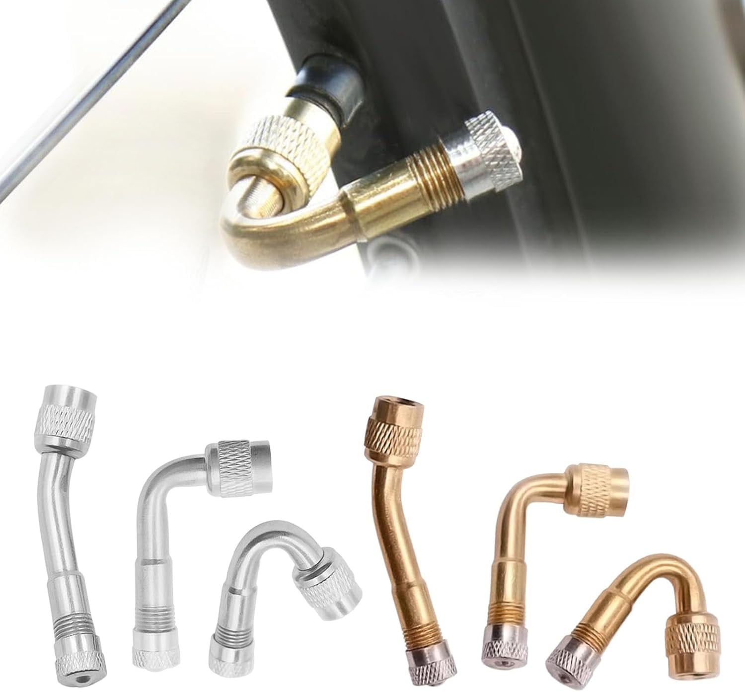 Easygou Tire Valve Extension, Multi-Function Pure Brass Inflatable ...