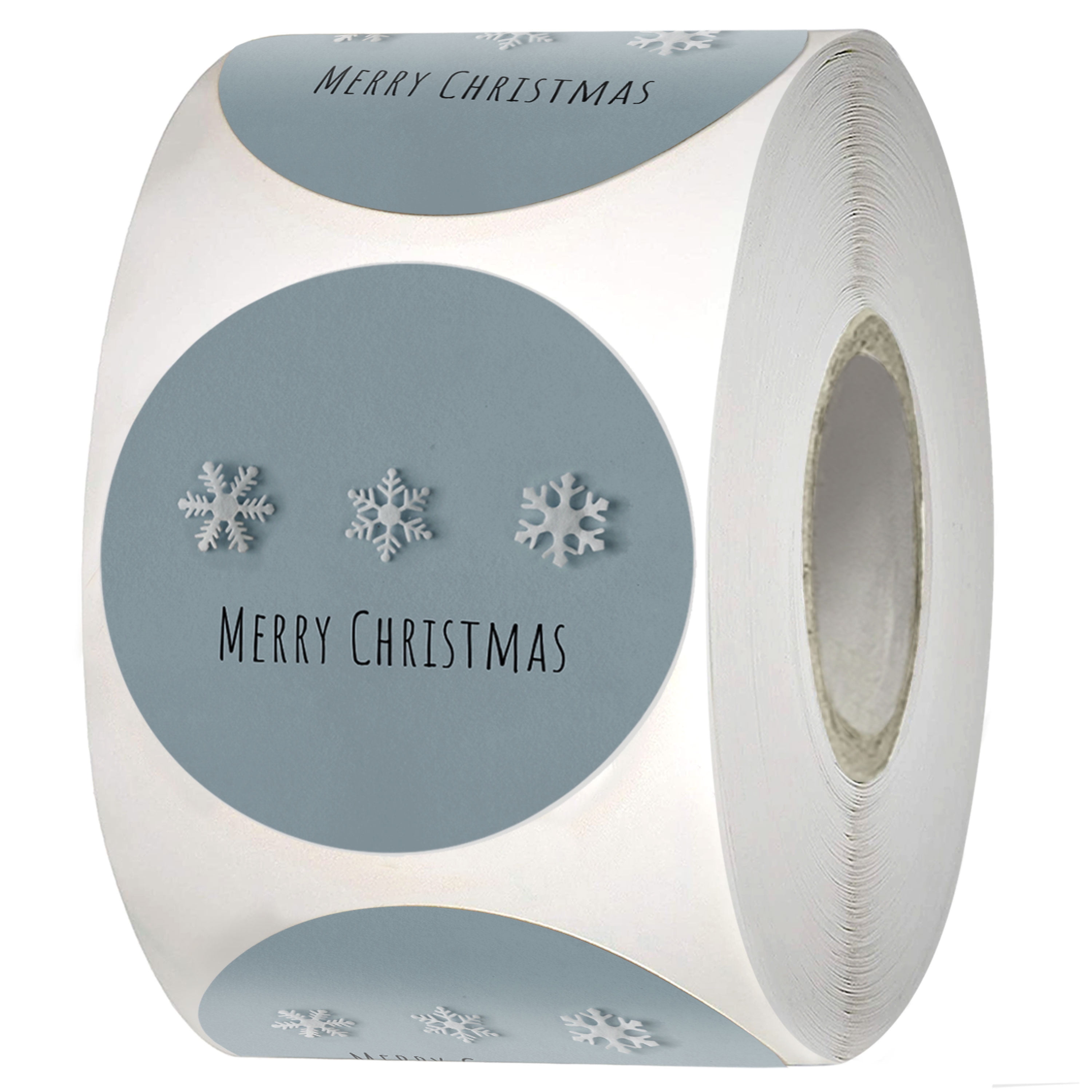 Easykart 500 Merry Christmas Snowflake Stickers In Roll ,1.5 Inch Round ...