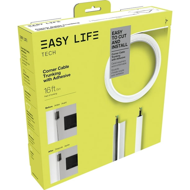 Easylife Tech 16' Wall Corner Cable Raceway Roll White (71503A-EL ...