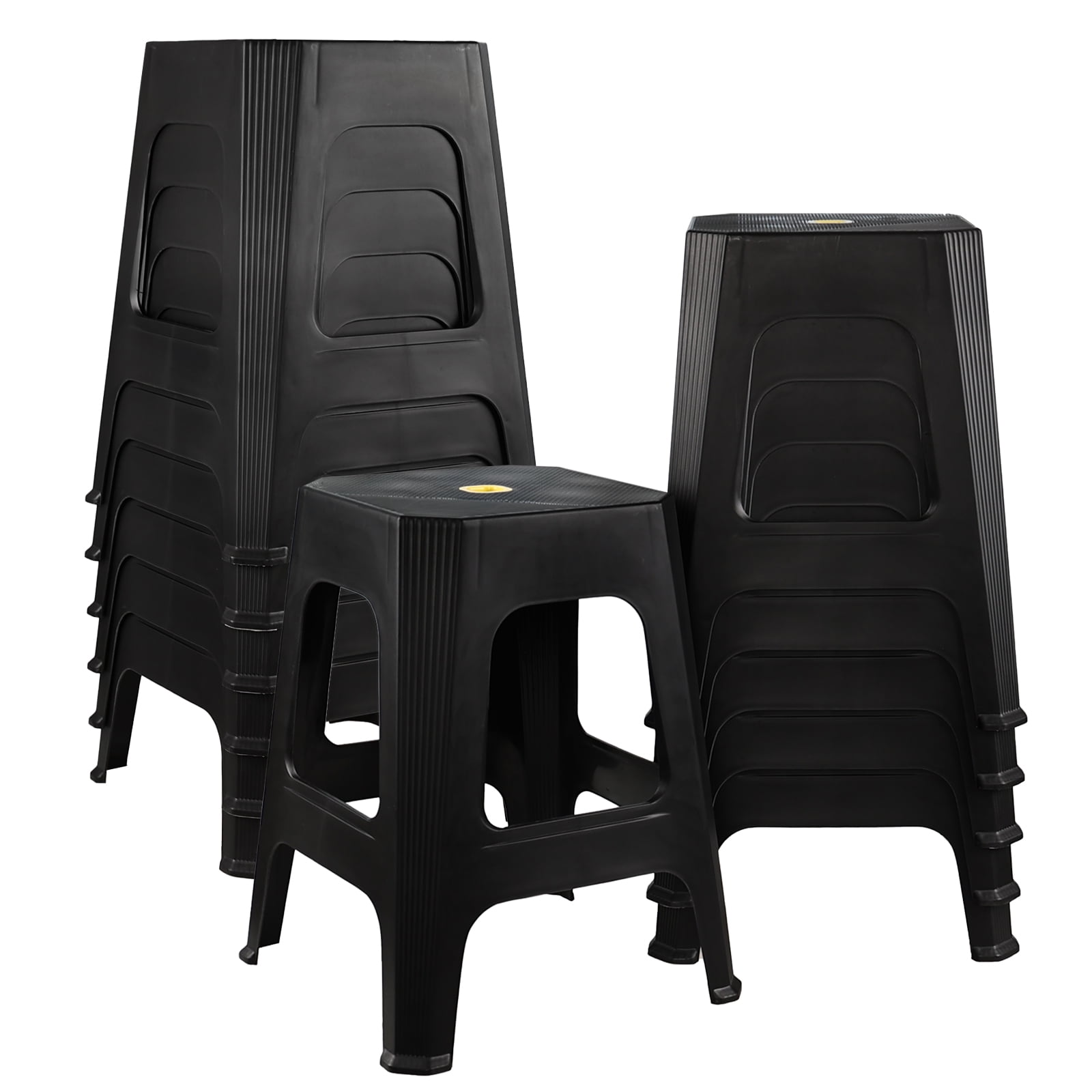 Easymanie 12-Pack Plastic Stackable Stools Chair, Square Plastic ...