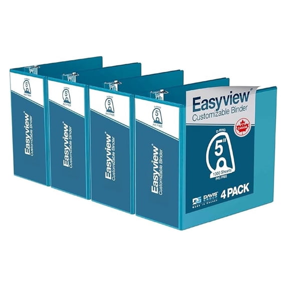 Easyview Premium 3-Ring Binders with Clear-View Covers and D Rings ...