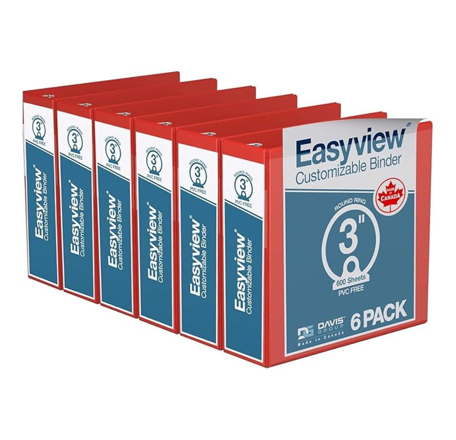 Easyview Premium 3-Ring Binders with Clear-View Covers and Round Rings ...
