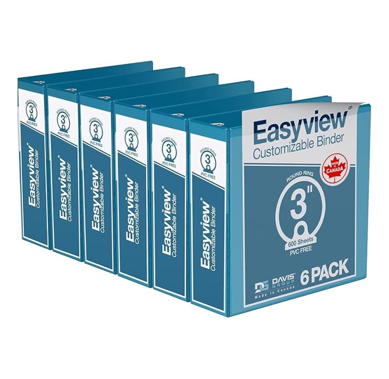 Easyview Premium 3-Ring Binders with Clear-View Covers and Round Rings ...