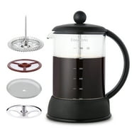 Navaris Retro French Press Coffee Maker (12 oz) - Stainless Steel ...