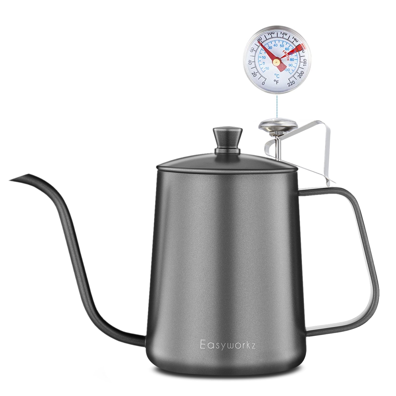 Easyworkz Gage Gooseneck Pour Over Coffee Kettle 20 oz Stainless Steel ...