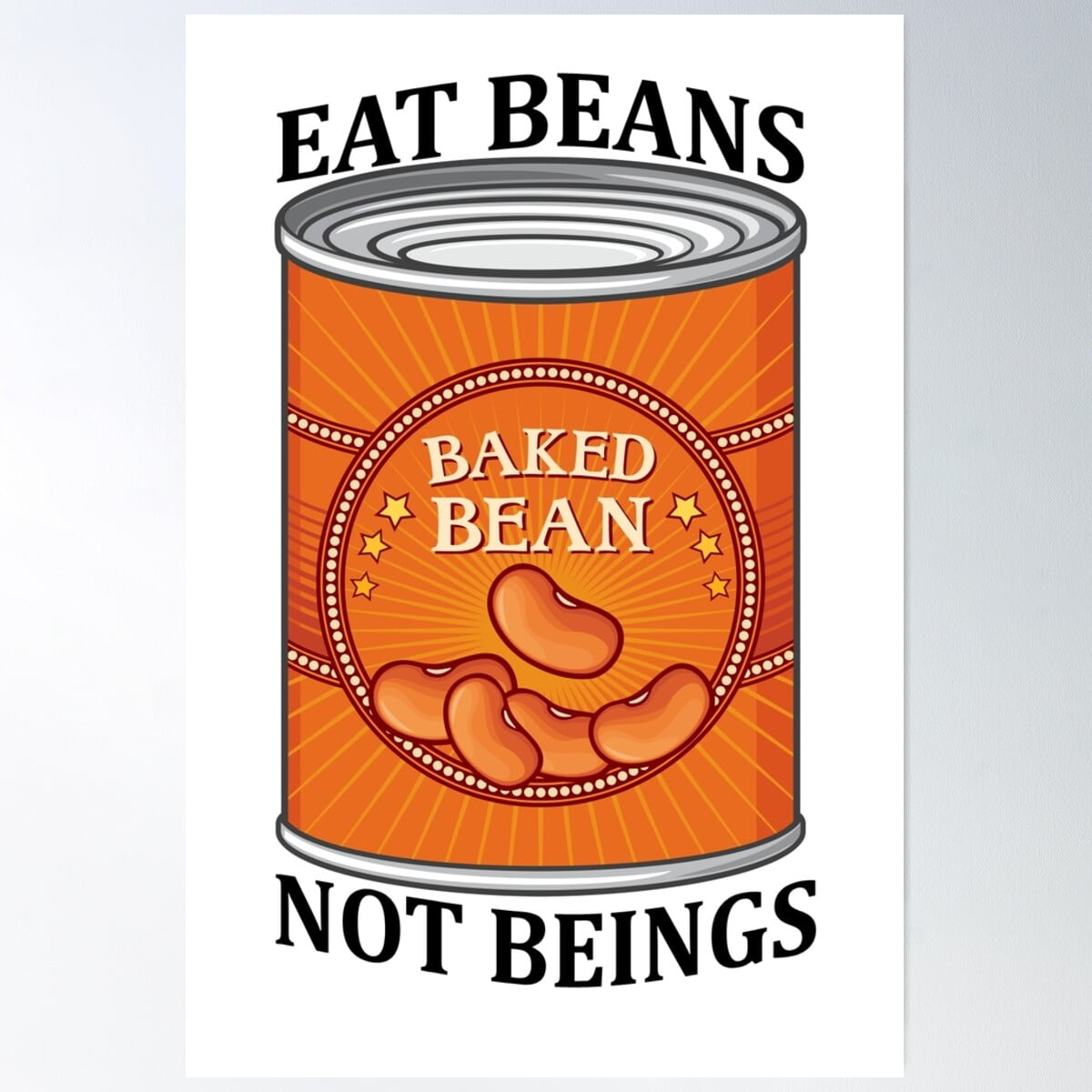Eat Beans Not Beings Poster Wall Art, Modern Wall Decor For Living Room ...