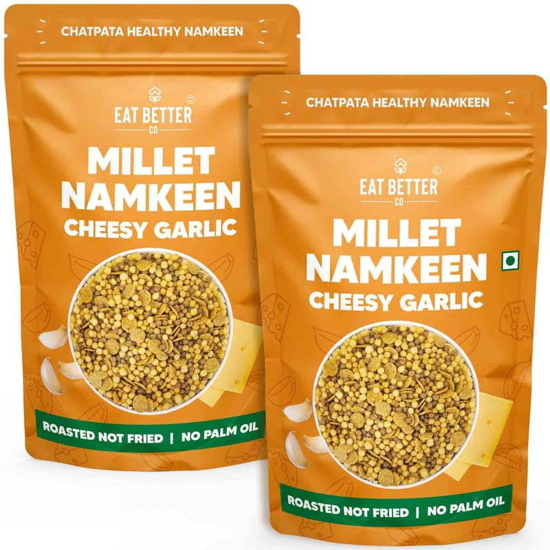 Eat Better Co – Millet Namkeen – Cheesy Garlic – Chatpata, Healthy ...
