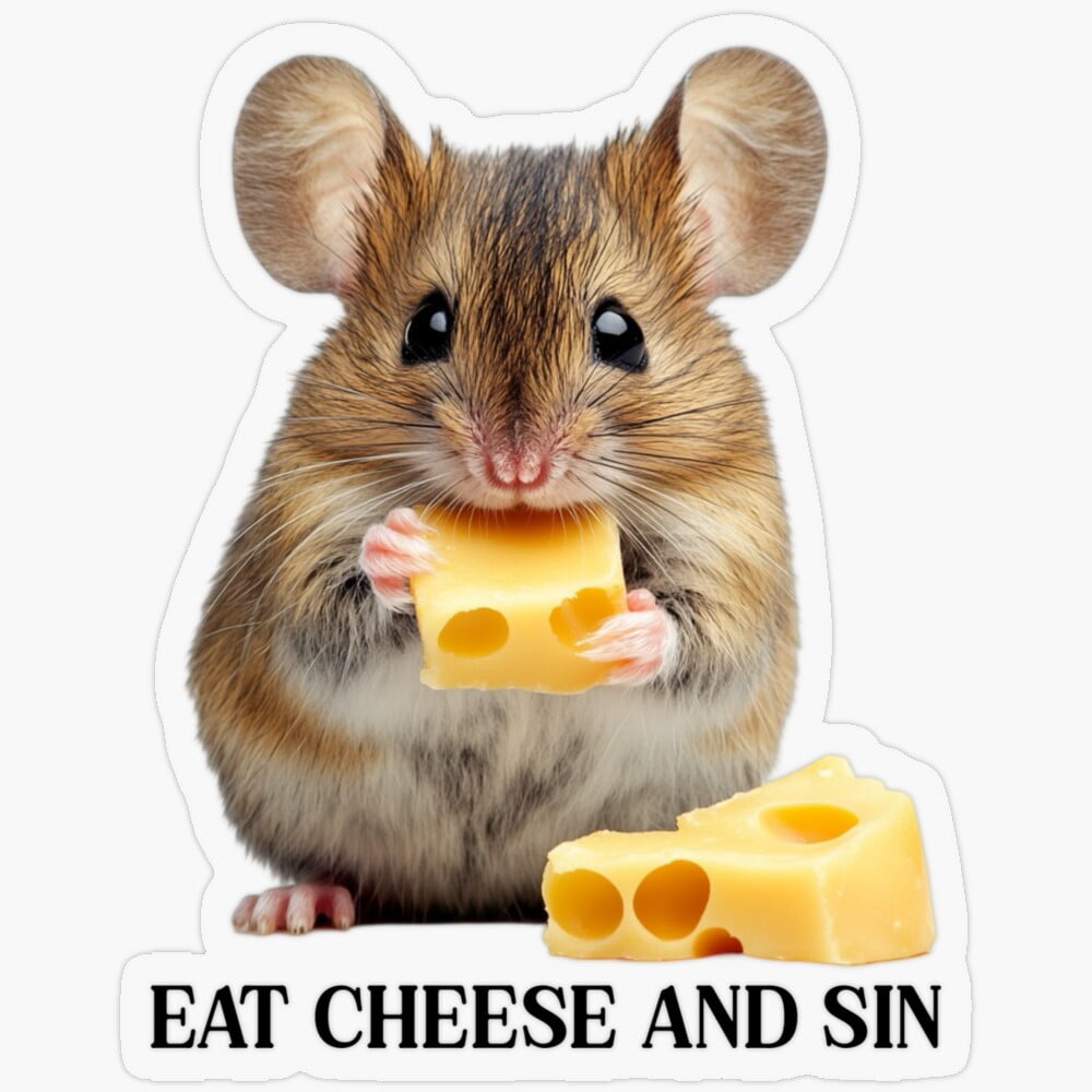 Eat Cheese And Sin Mouse Transparent Stickerphone Decal Water Bottle ...