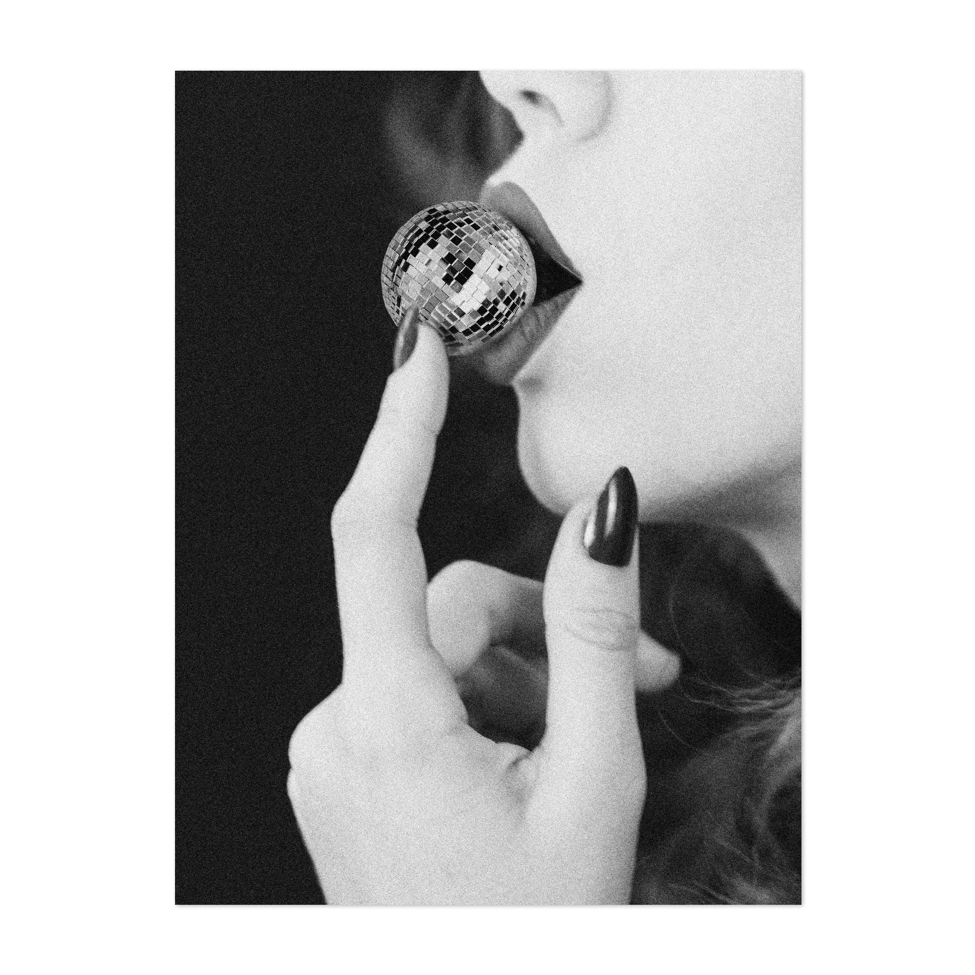Eat me Disco Lips Art Print - Digital Art Black and White Surrealism ...