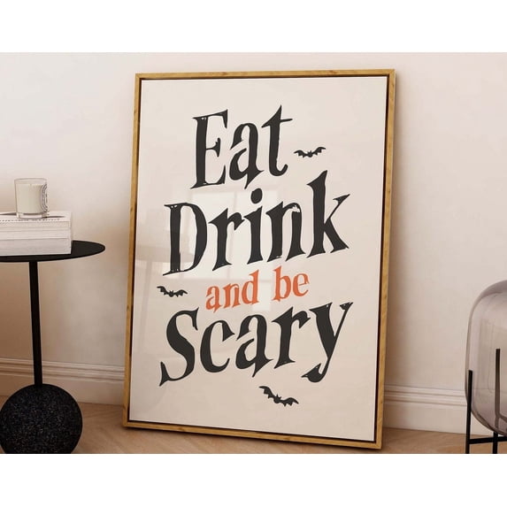 Eat Drink & Be Scary Print Art Kitchen Decor Trendy Wall Art Spooky ...