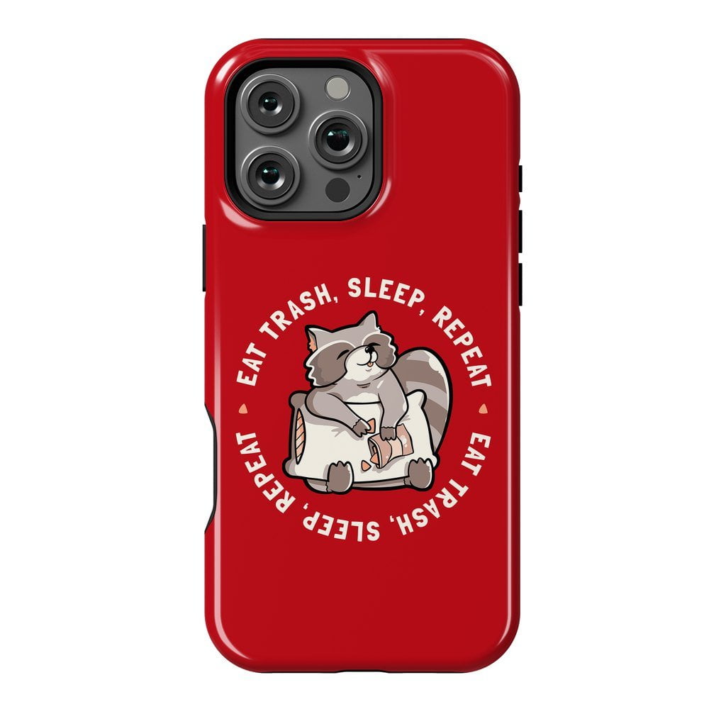Eat Garbage Sleep Repeat Funny Quote Phone Case for iPhone 17 16 15 14 ...