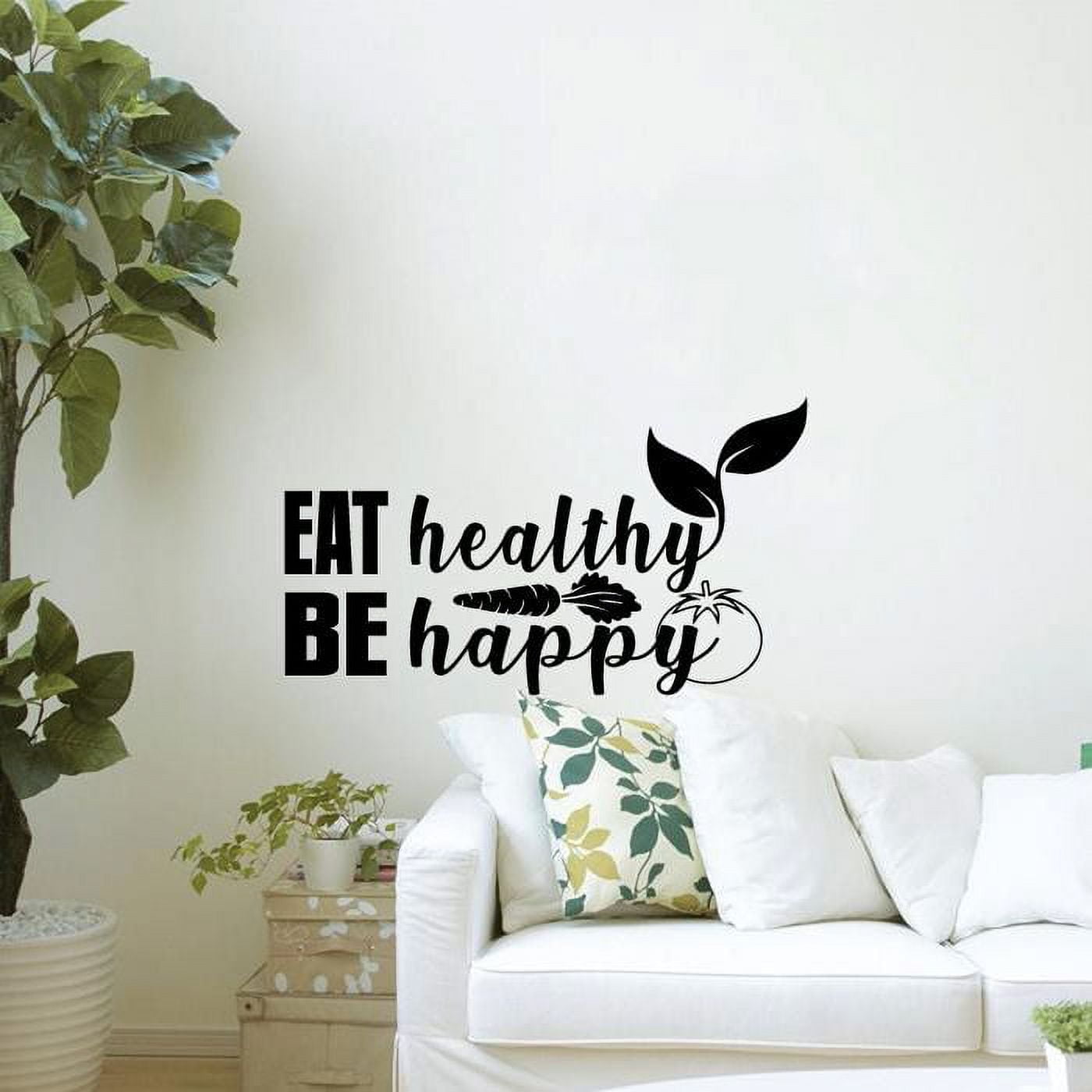Eat Healthy Be Happy - Vegan Quote Vegetarian Lifestyle Vegetarianism ...