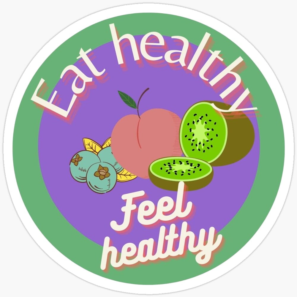Eat Healthy Feel Healthy! Sticker Phone Decal Water Bottle Stickers Car ...