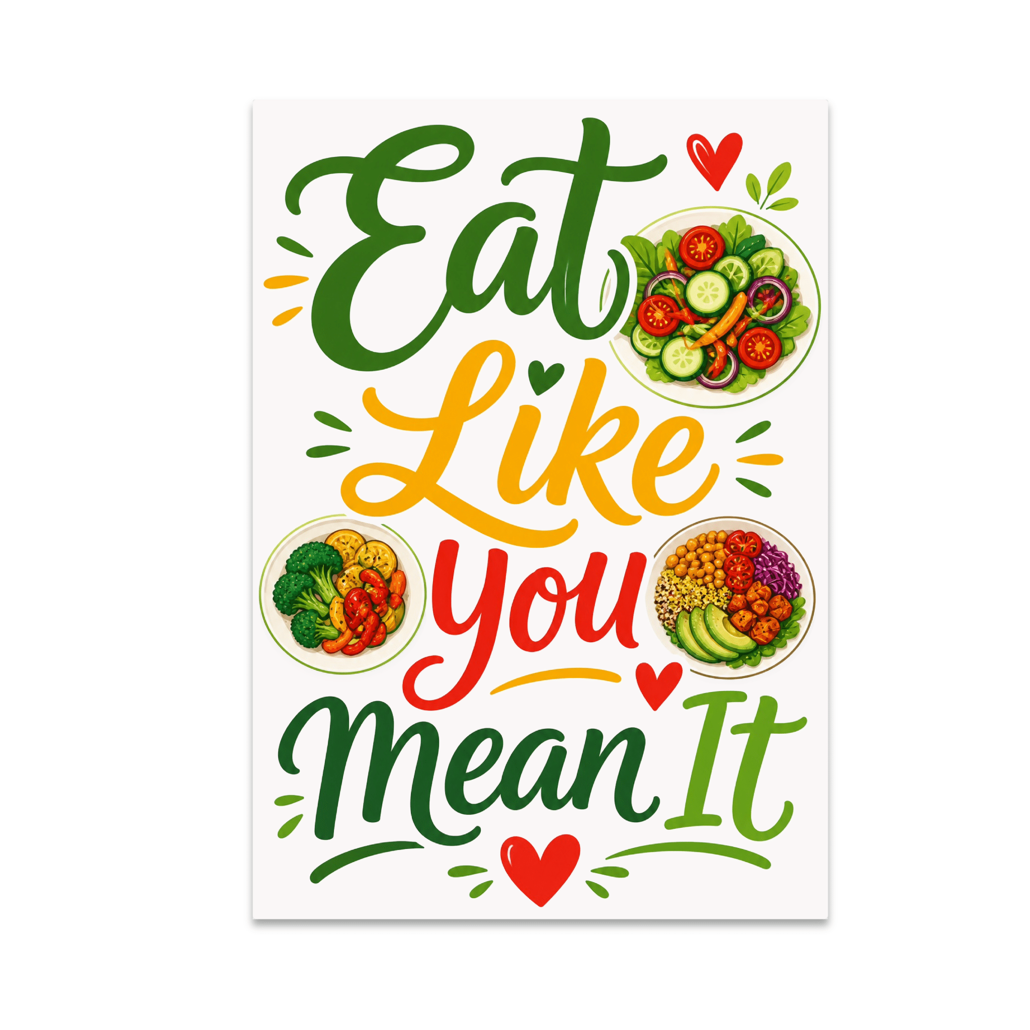 Eat Like You Mean It - Family Recipe Decor - 13x19 Poster Print ...