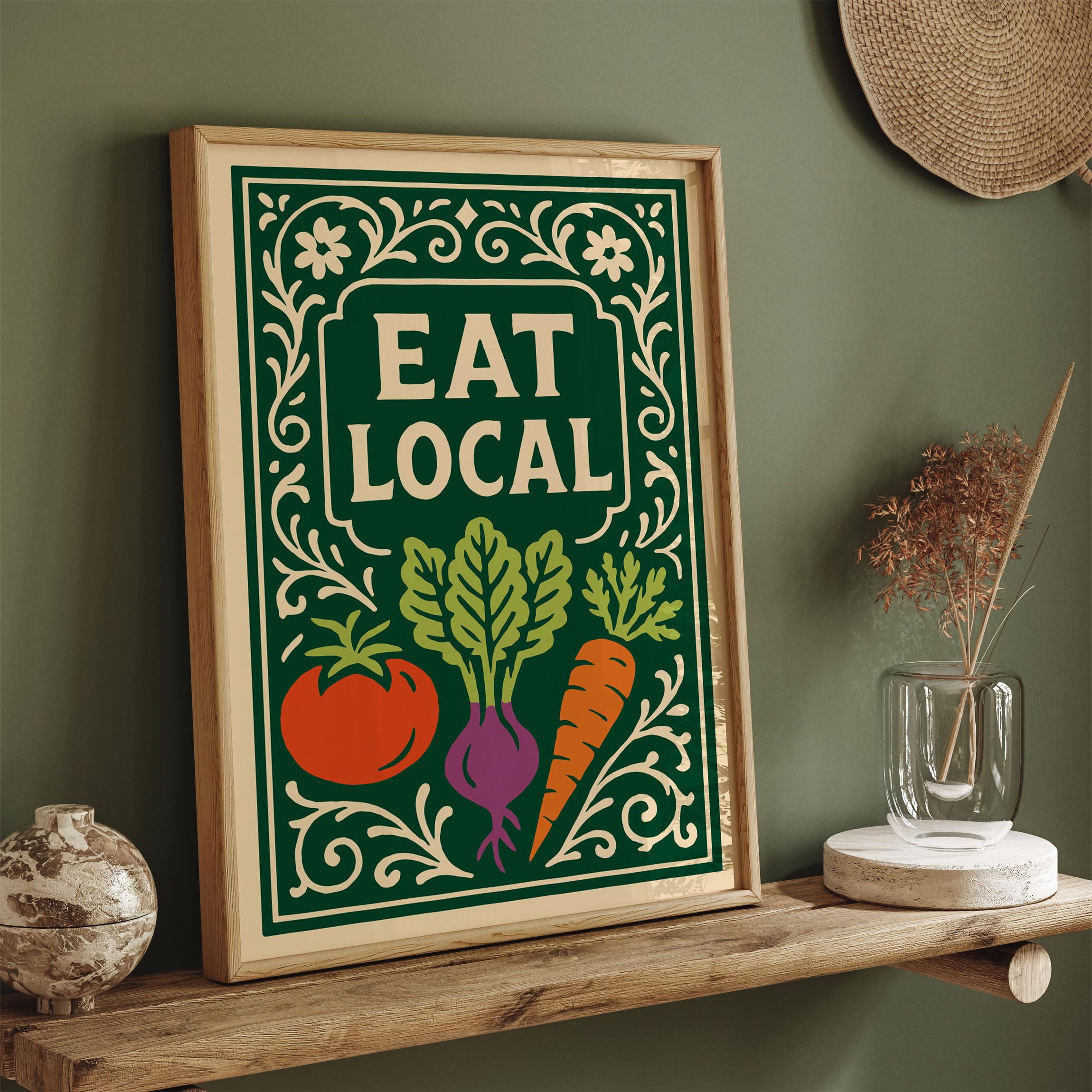 Eat Local Print: Vintage French Rococo Farm-To-Table Kitchen Art ...