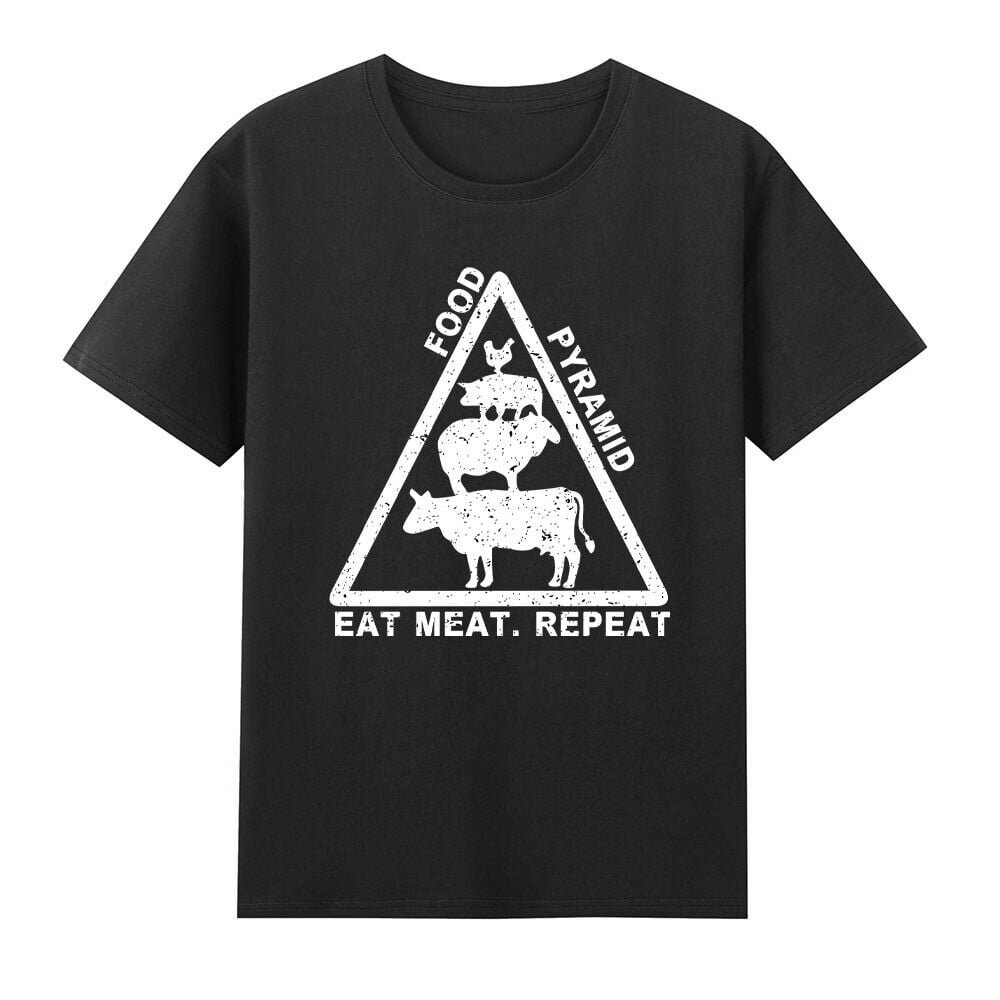 Eat Meat Repeat Food Pyramid Animal T-Shirt - Walmart.com